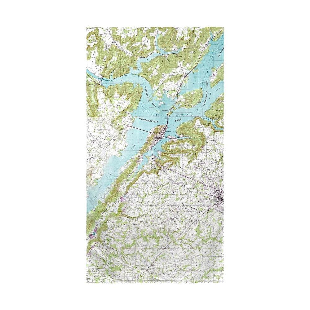 Betsy Drake Lake Guntersville Nautical Map Beach Towel, Microfiber ...