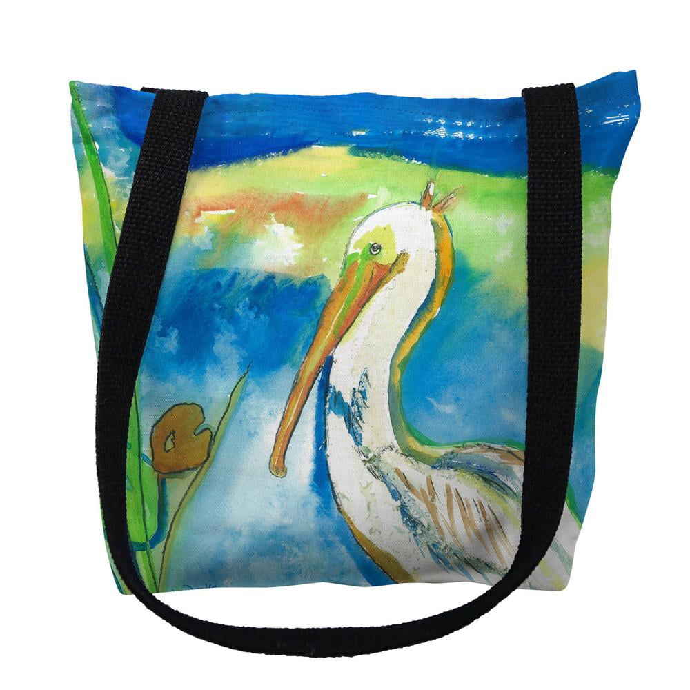 Betsy Drake Interiors White Pelican Large Tote Bag 18x18 - Walmart.com