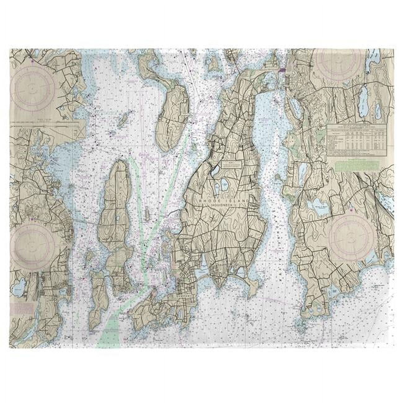 Betsy Drake PM13221NP 14 x 18 in. Narragansett Bay, RI Nautical Map ...