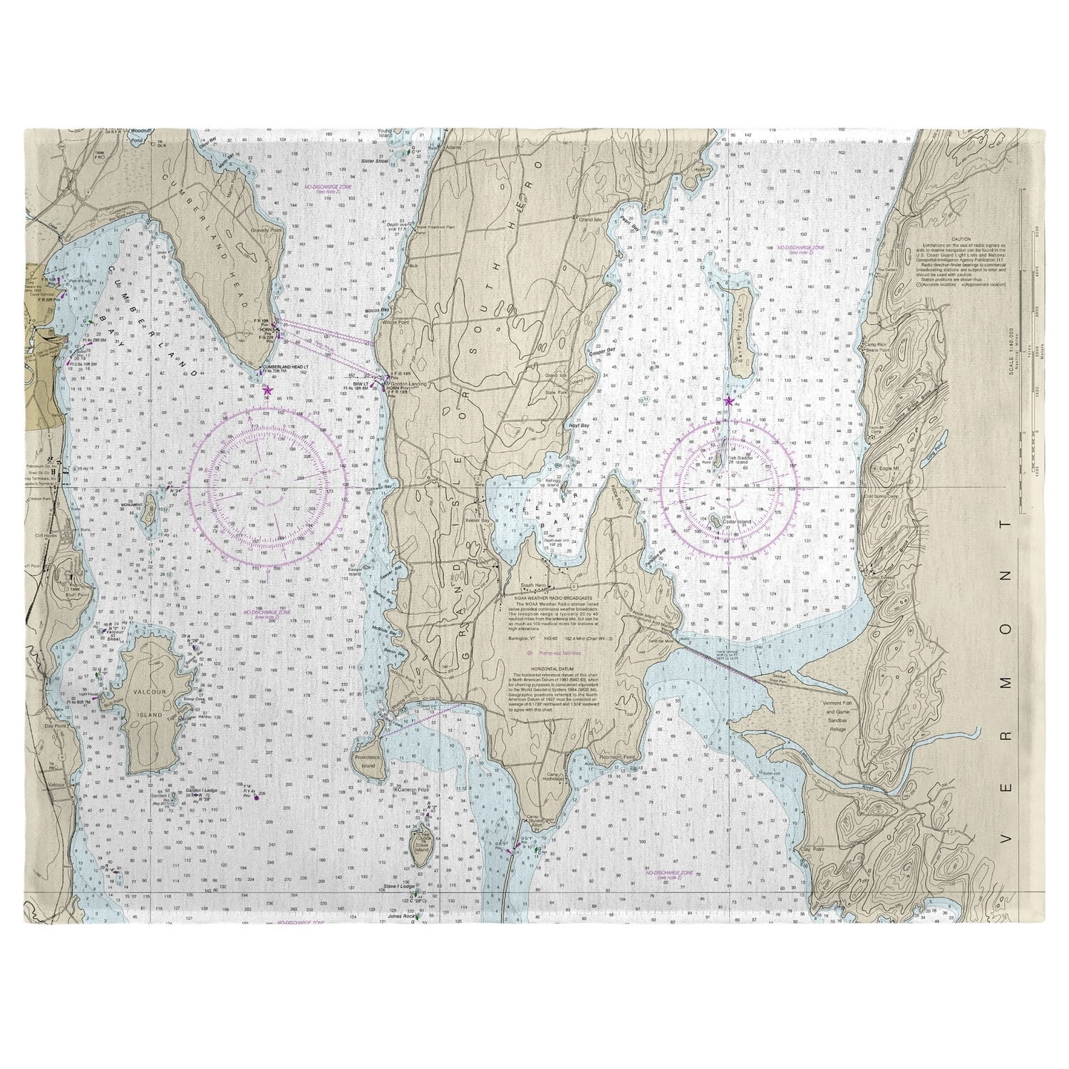 Betsy Drake PM14782 14 x 18 in. South Hero Island, VT Nautical Map ...