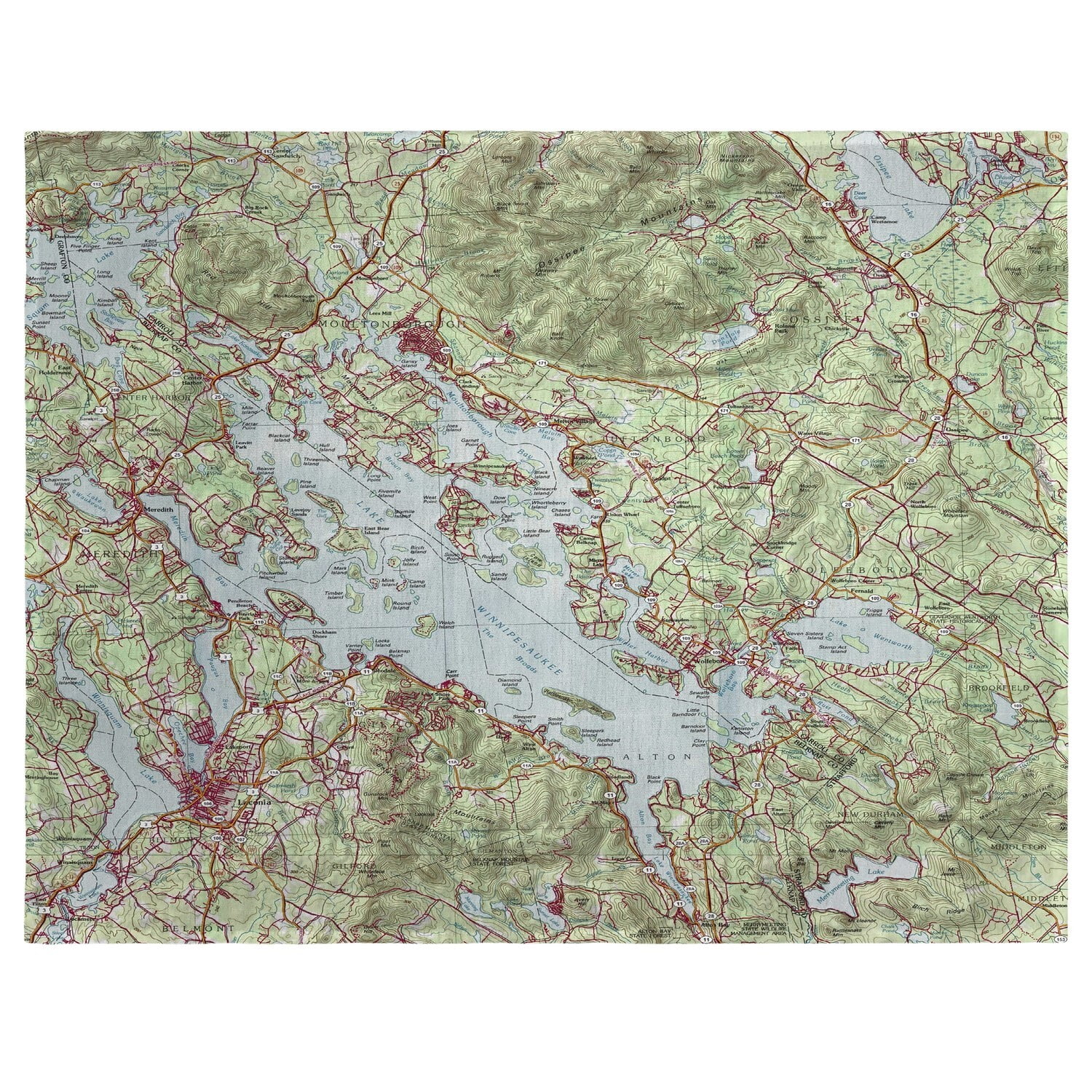 Betsy Drake PM967 14 x 18 in. Lake Winnipesaukee, NH Nautical Map Place ...