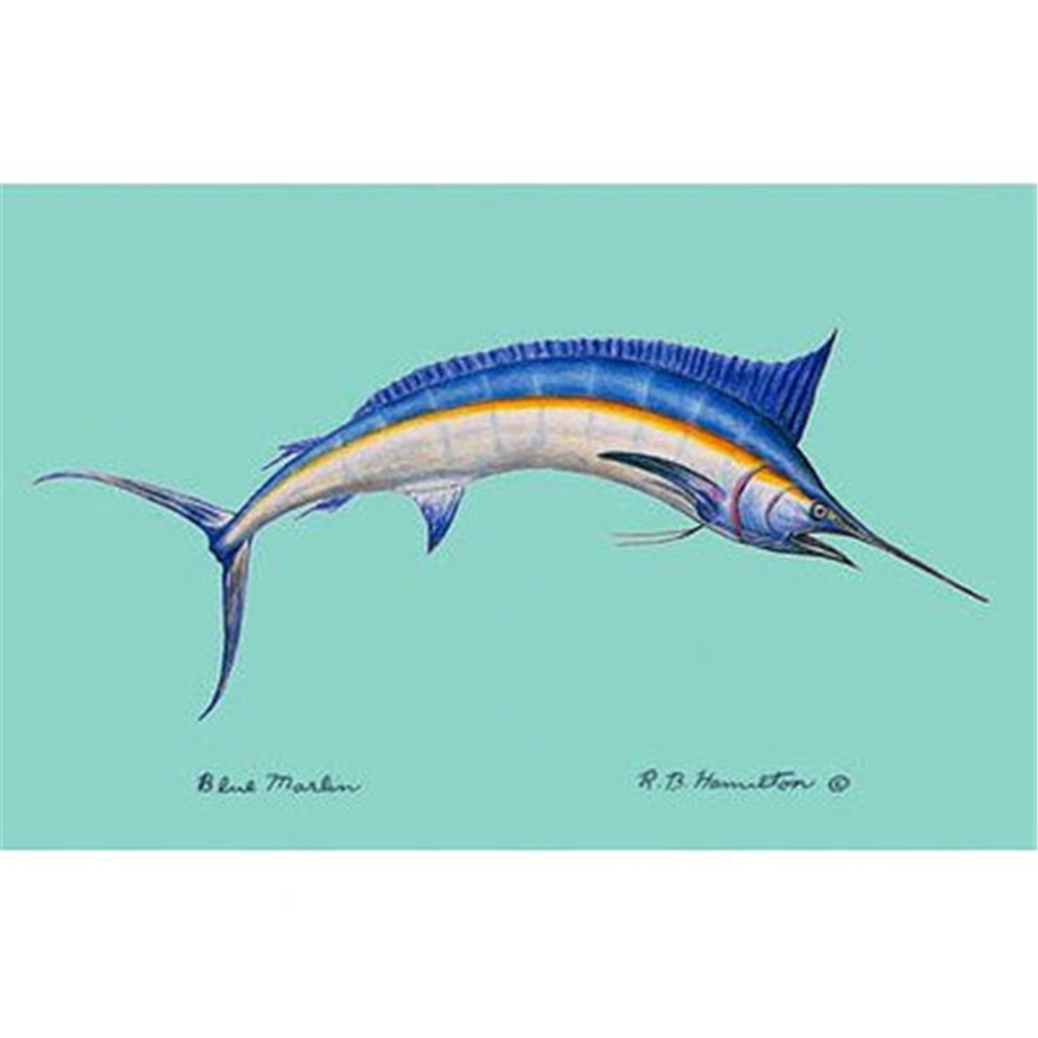 Betsy Drake TP015 24 x 30 in. Blue Marlin Outdoor Wall Hanging ...