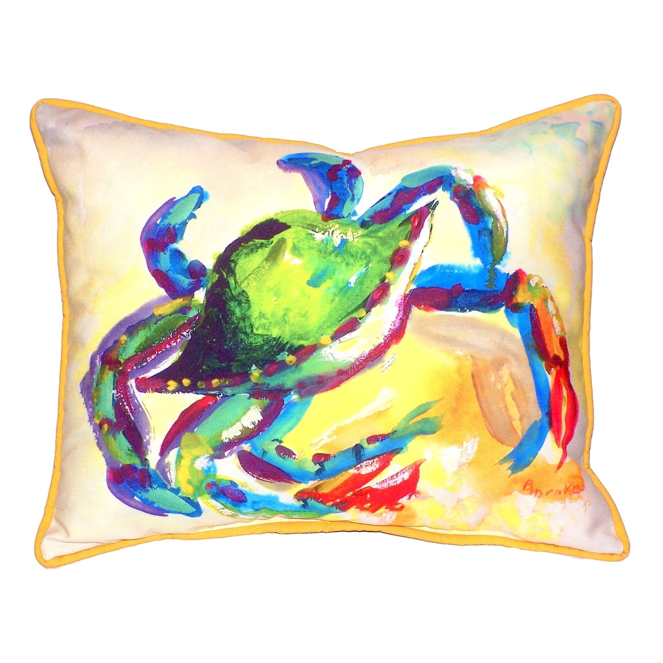 Betsy Drake Teal Crab 16x20-inch Indoor/Outdoor Pillow - Walmart.com