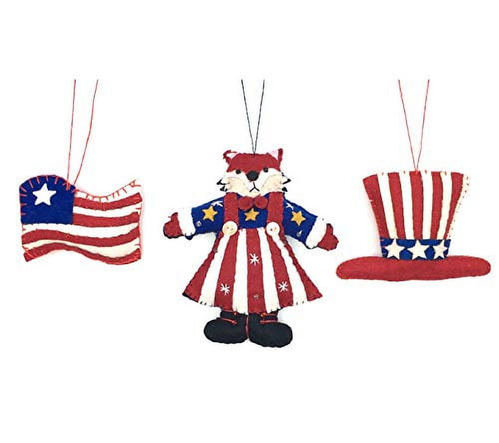 Betsy Fox Traditional American Flag Ornament Set of 3 - Walmart.com