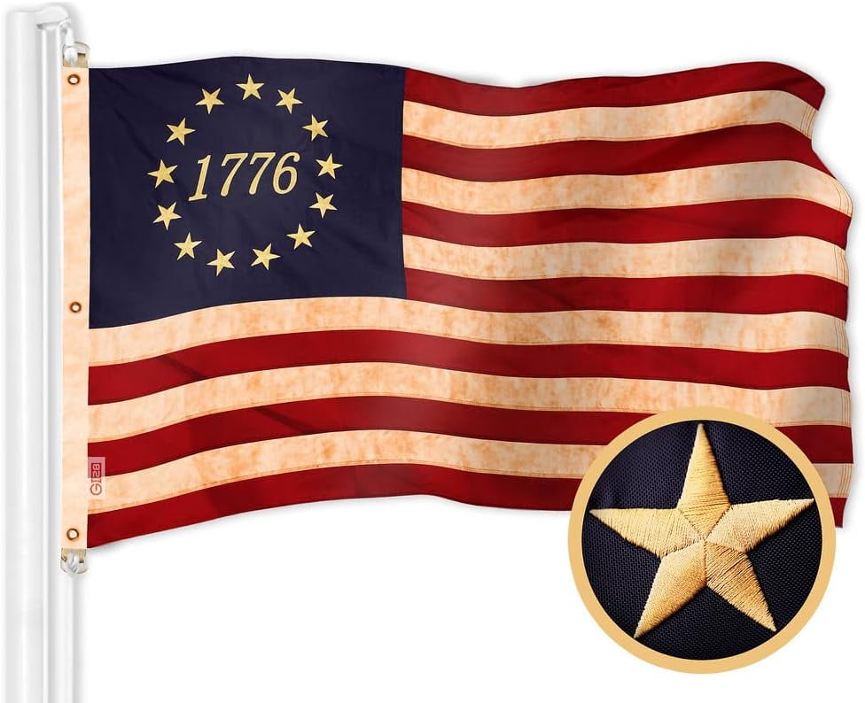 Betsy Ross 1776 Tea-Stained Flag | 5x8 Ft | ToughWeave Pro Series ...