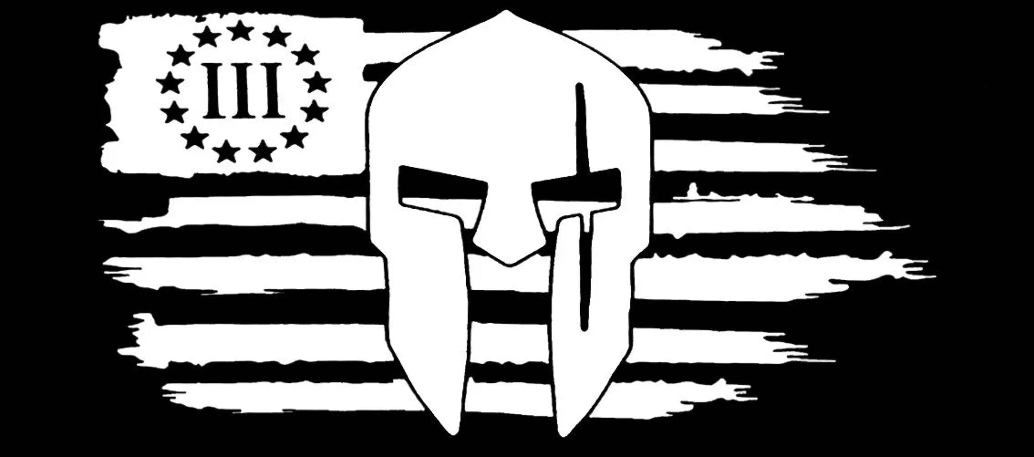 Betsy Ross 3 III Spartan Helmet Black White Vinyl Decal Bumper Sticker ...