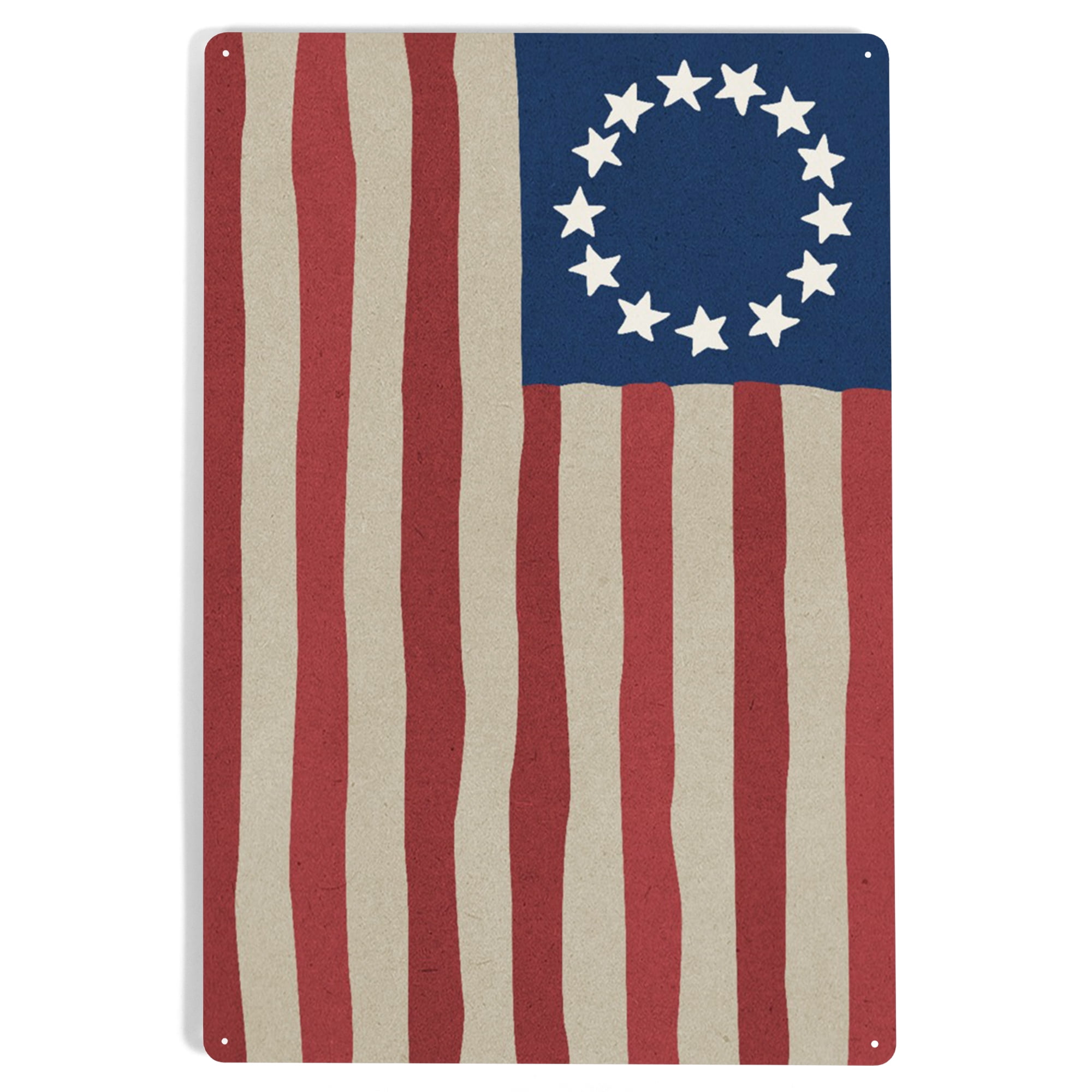 Betsy Ross Flag (12x18 Aluminum Art, Indoor Outdoor Metal Sign Decor ...