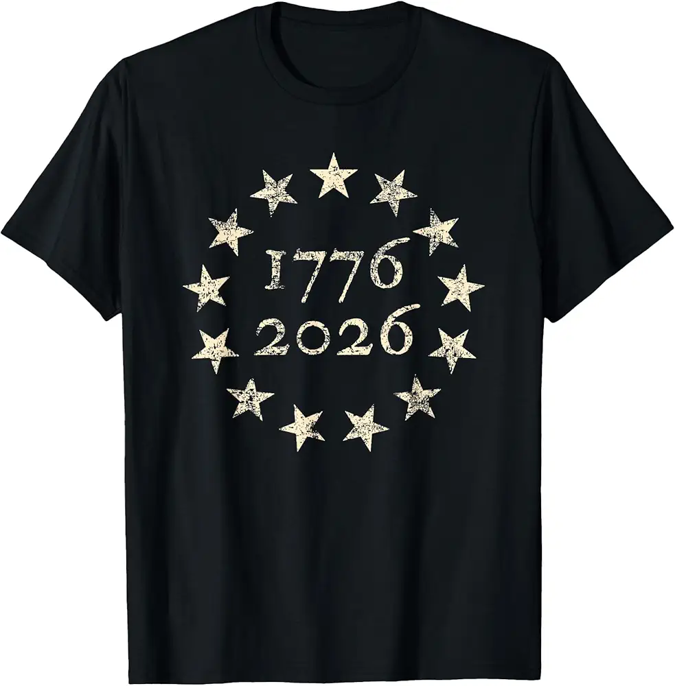 Betsy Ross Flag 250 July Fourth 2026 Distressed Heritage Unisex T-Shirt ...