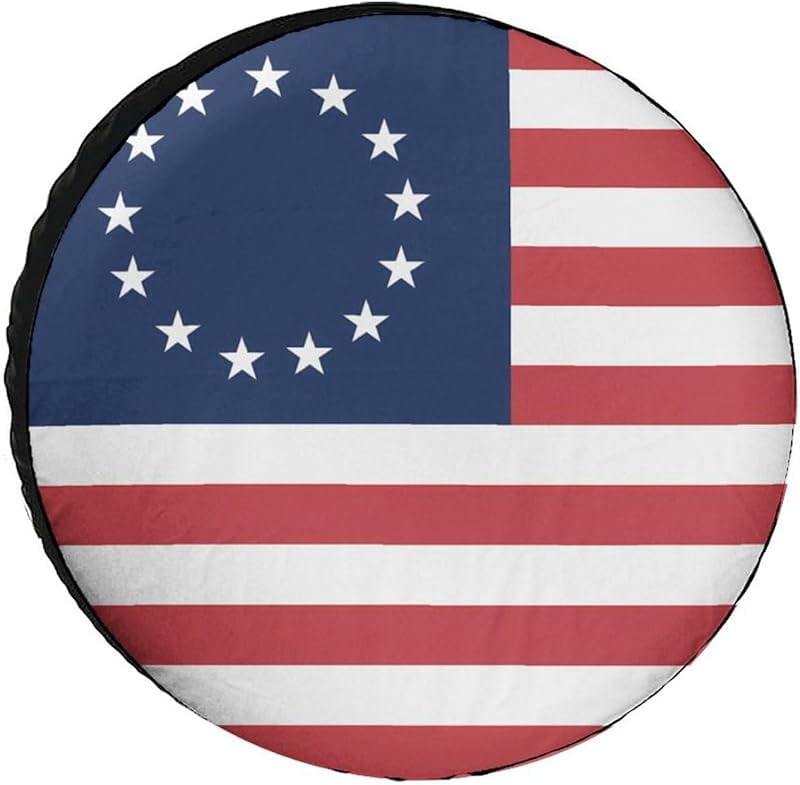 Betsy Ross Flag U.S.A Spare Tire Cover Universal Waterproof Wheel Cover ...