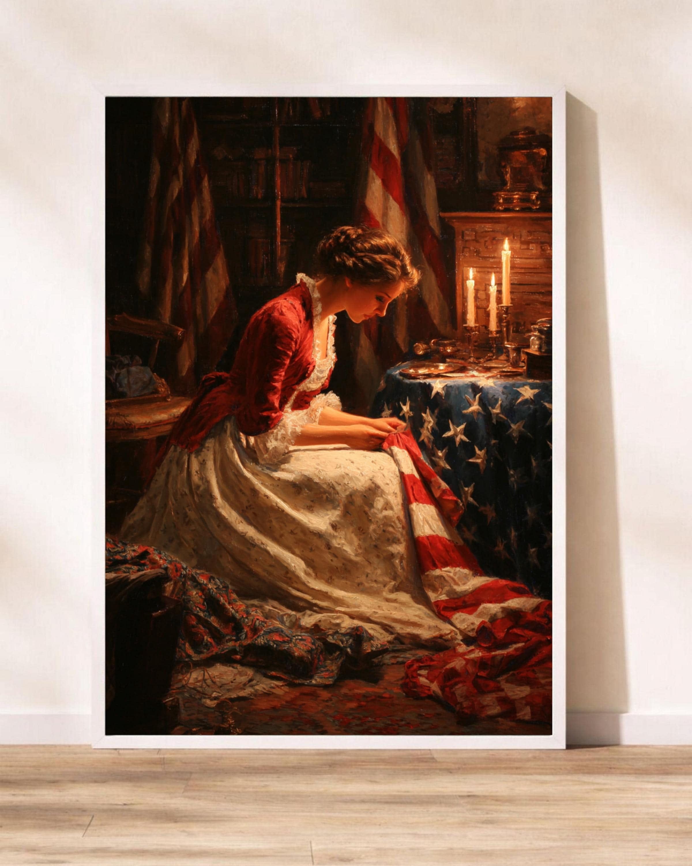 Betsy Ross Sewing First American Flag Gloss Print - Patriotic Wall Art ...