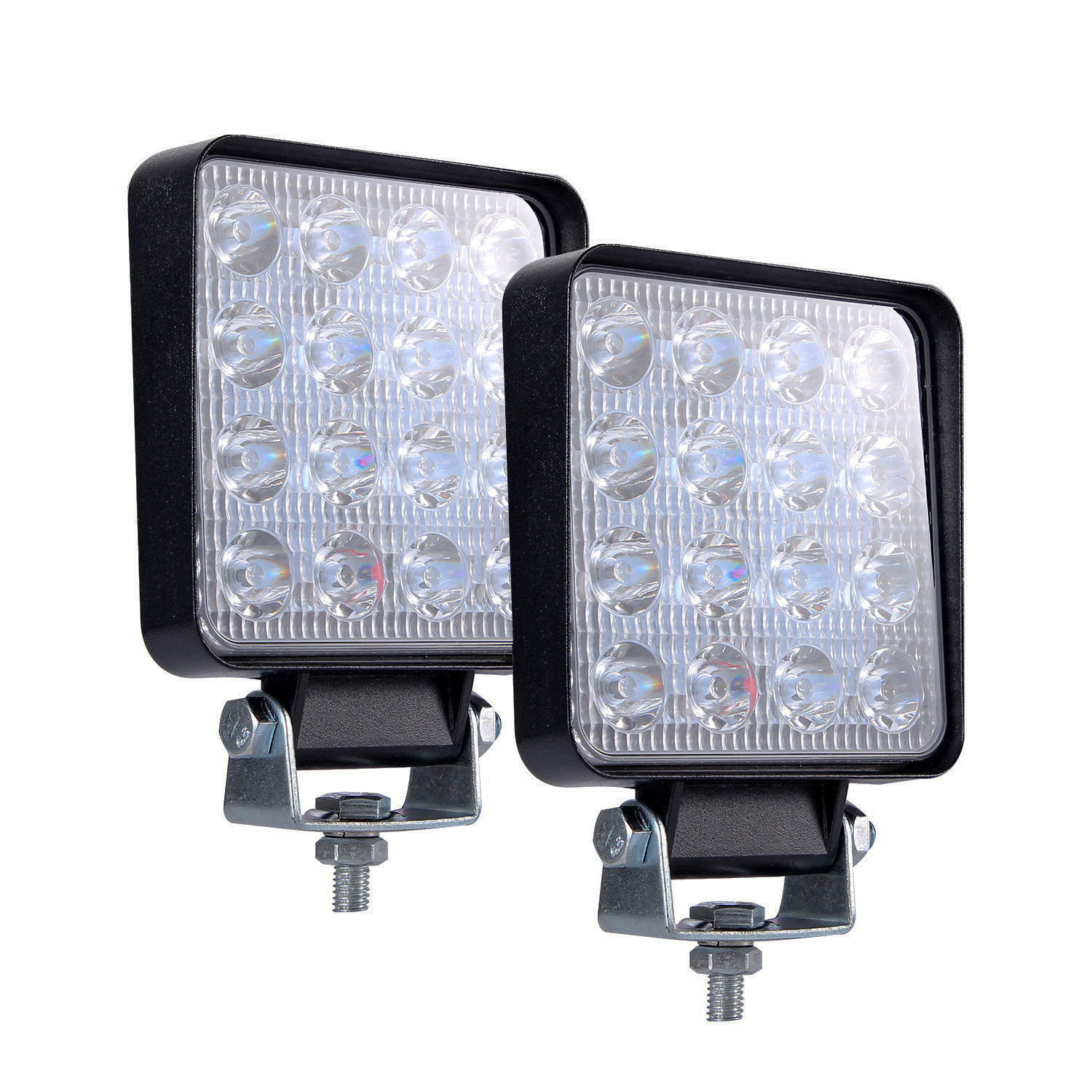 Bett 2 x 160W LED work headlight, square projector 12V 24V Long light ...