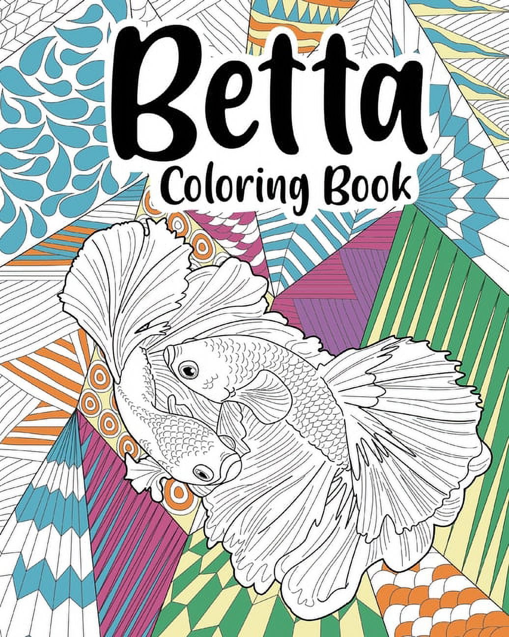 Betta Coloring Book: Fish Coloring Book, Floral Mandala Coloring Pages ...