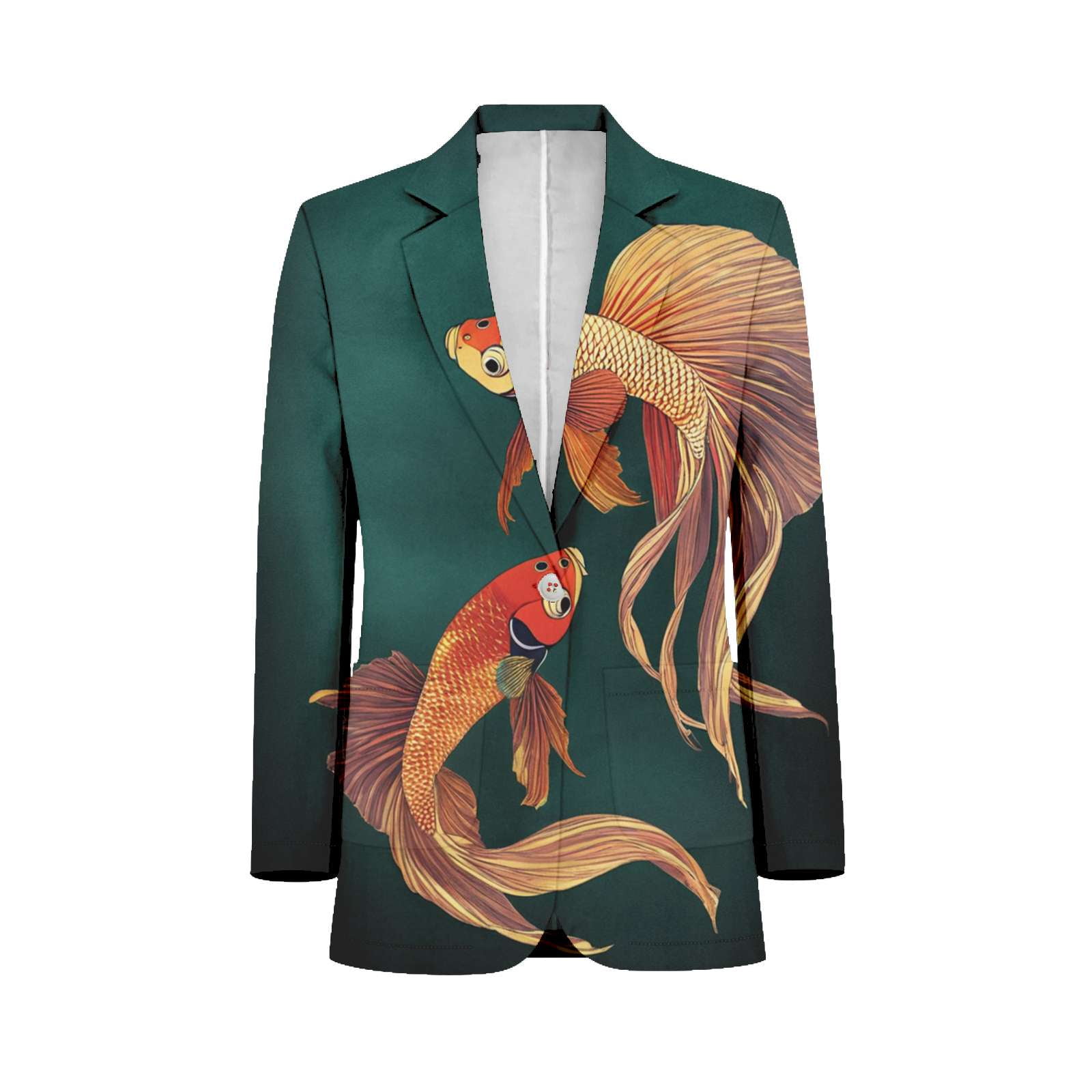 Betta Fish Art Print Customized Men's Suits full man Shawl Collar ...