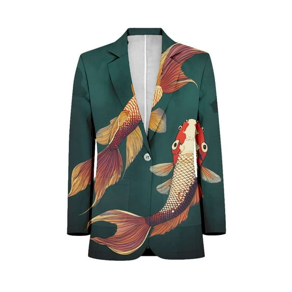 Betta Fish Art Print Customized Men's Suits full man Shawl Collar ...