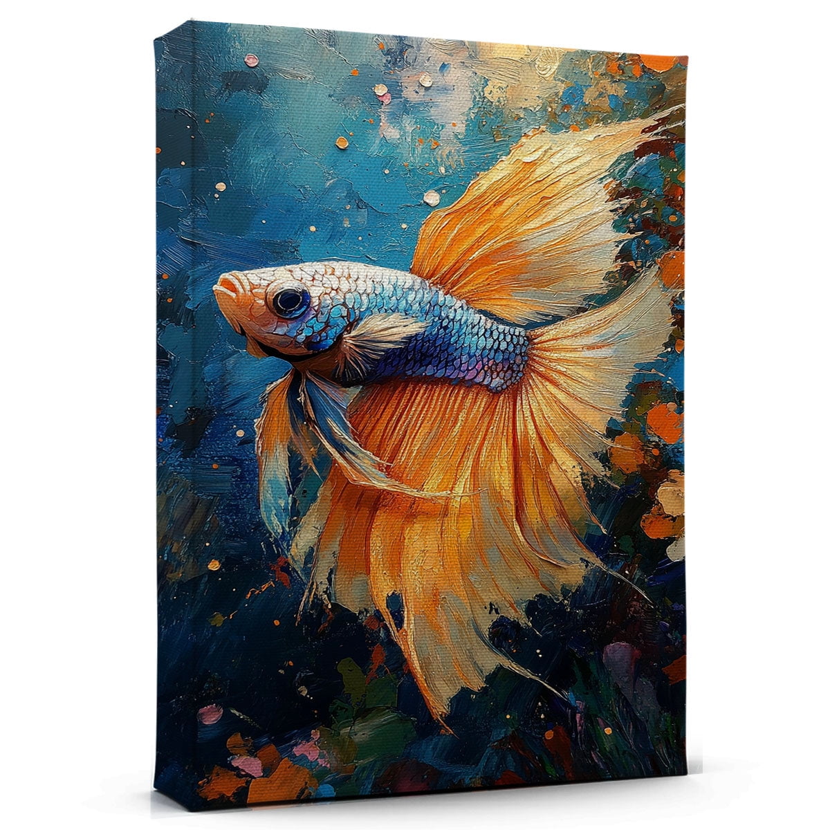 Betta Fish Blue Light Plakat Canvas Art Animals, Colorful Betta Fish ...