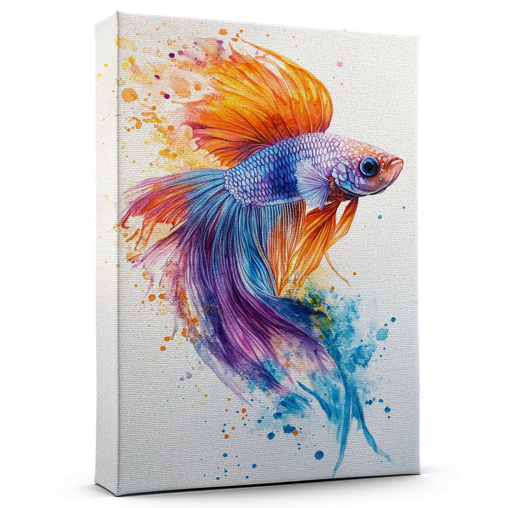 Betta Fish Lavender Rosetail Canvas Wall Art Animal Decor, Betta Fish ...