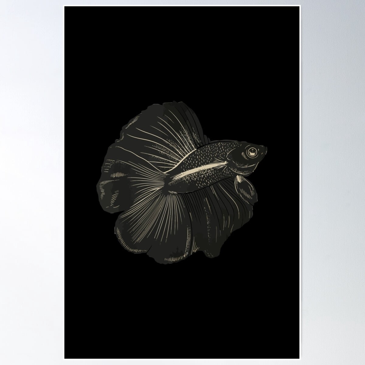 Betta Fish Poster Wall Art, Modern Wall Decor For Living Room Bedroom ...