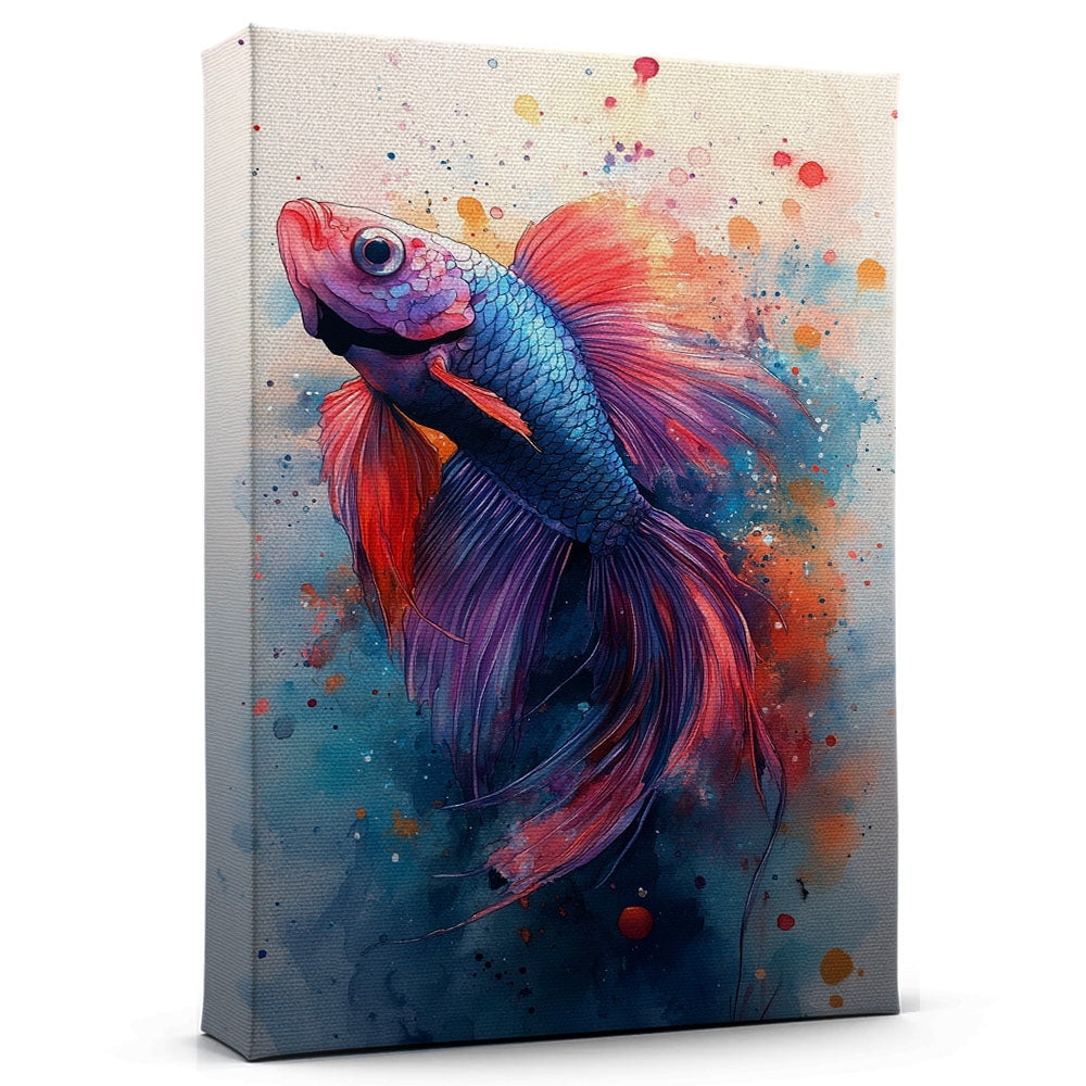Betta Fish Purple Canvas Painting Animal Artwork,Colorful Betta Fish ...
