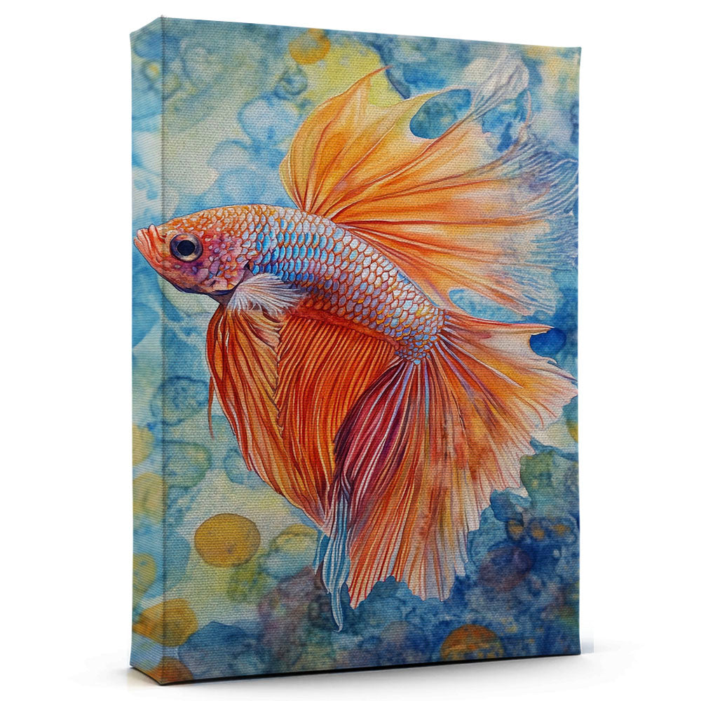 Betta Fish Red Dragon Scale Canvas Wall Art Animal Decor, Betta Fish ...