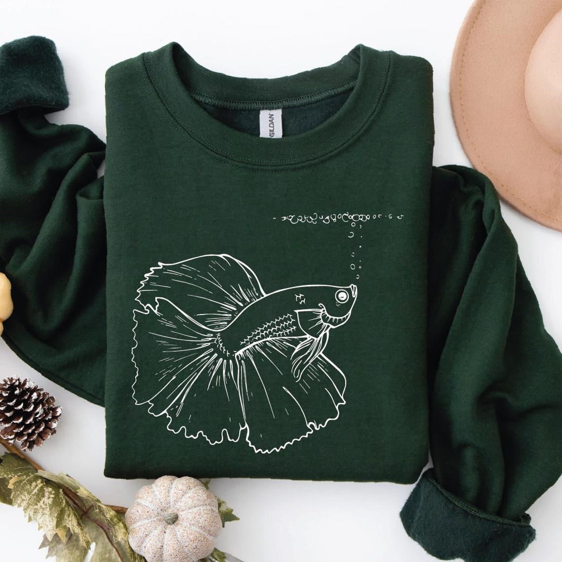 Betta Fish Sweatshirt & Hoodie, Betta Fish Sweatshirt, Animal Lover ...