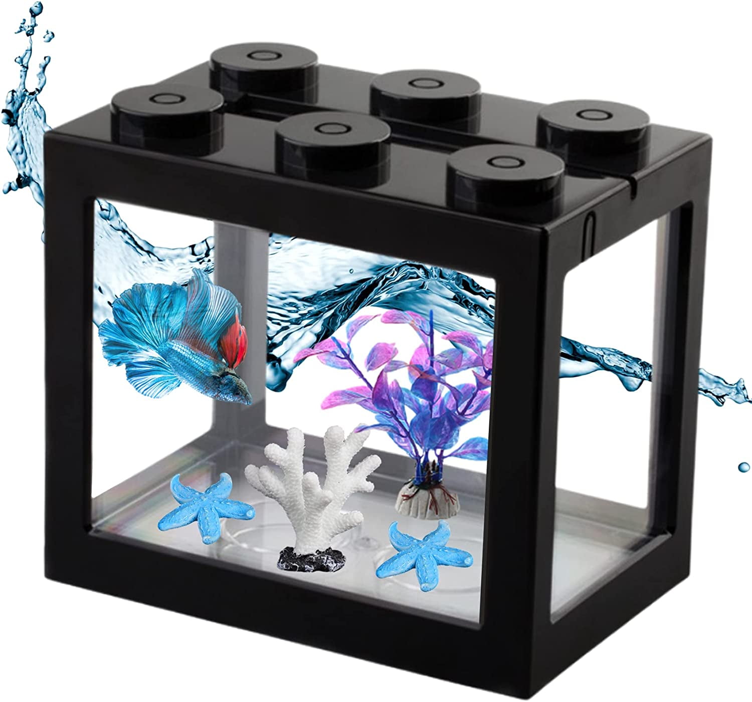 Betta Fish Tanks, Mini Fish Tank, Stackable Mini Fish Tank Aquarium ...
