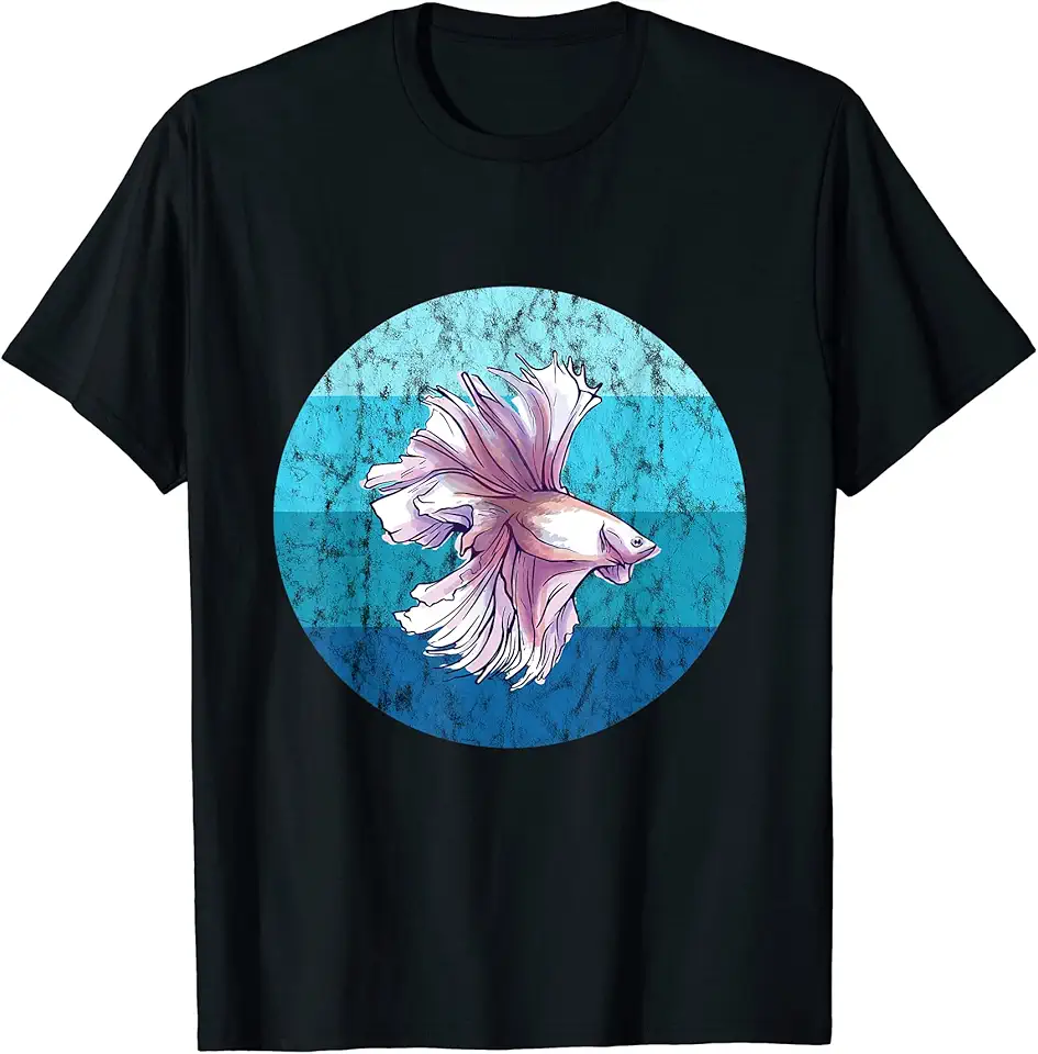 Betta Splendens Fish Retro Ocean Water Siamese Fighting Fish T-Shirt ...