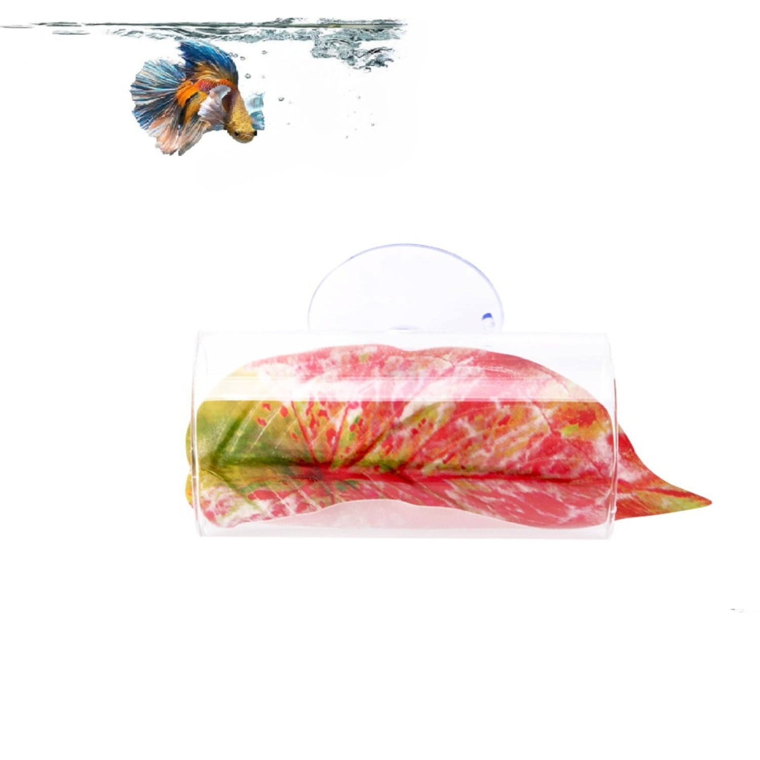 Betta Tunnel Betta Fish Toys Red Leaf Acrylic Hammock Aquarium Decor( 3 ...