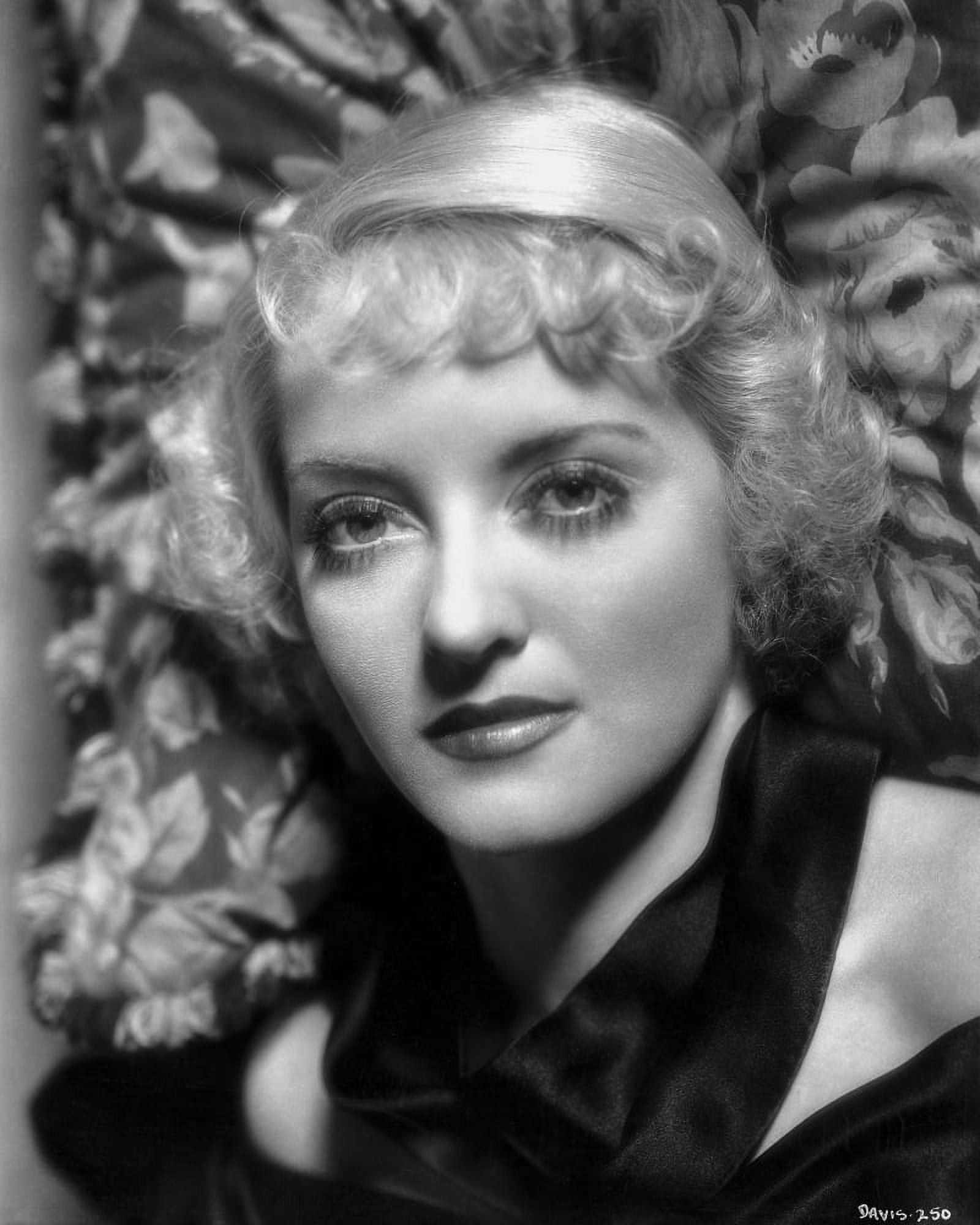 Bette Davis Portrait Highlighted Face in Black Halter Dress with Short ...