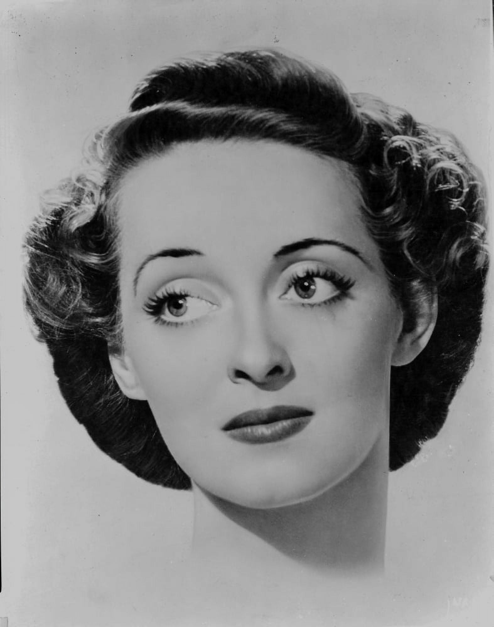 Bette Davis Portrait with Eyes Looking Slight to the Right with Perm ...