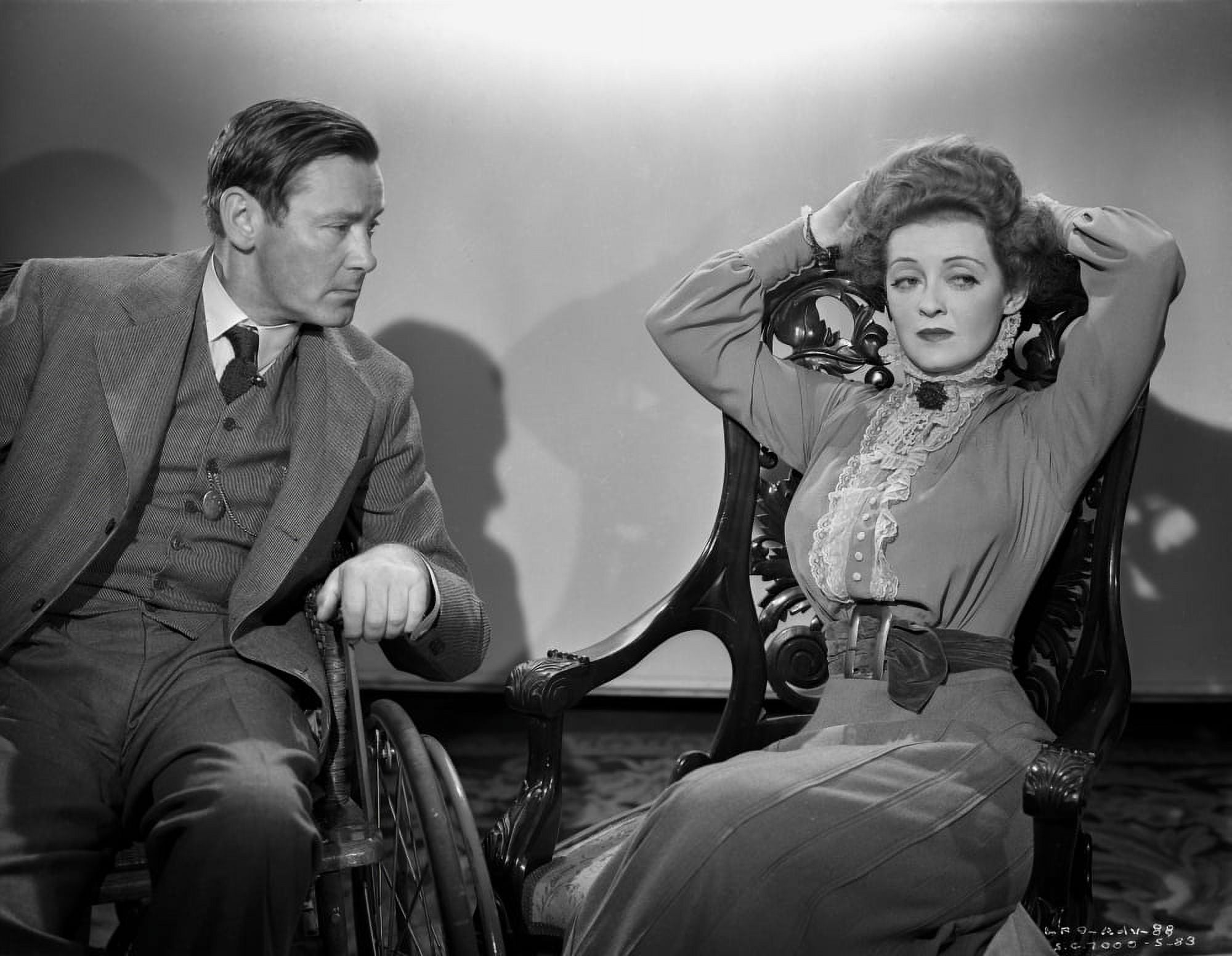 Bette Davis Scene from a Film Seated on a Chair with Hands on the Head ...