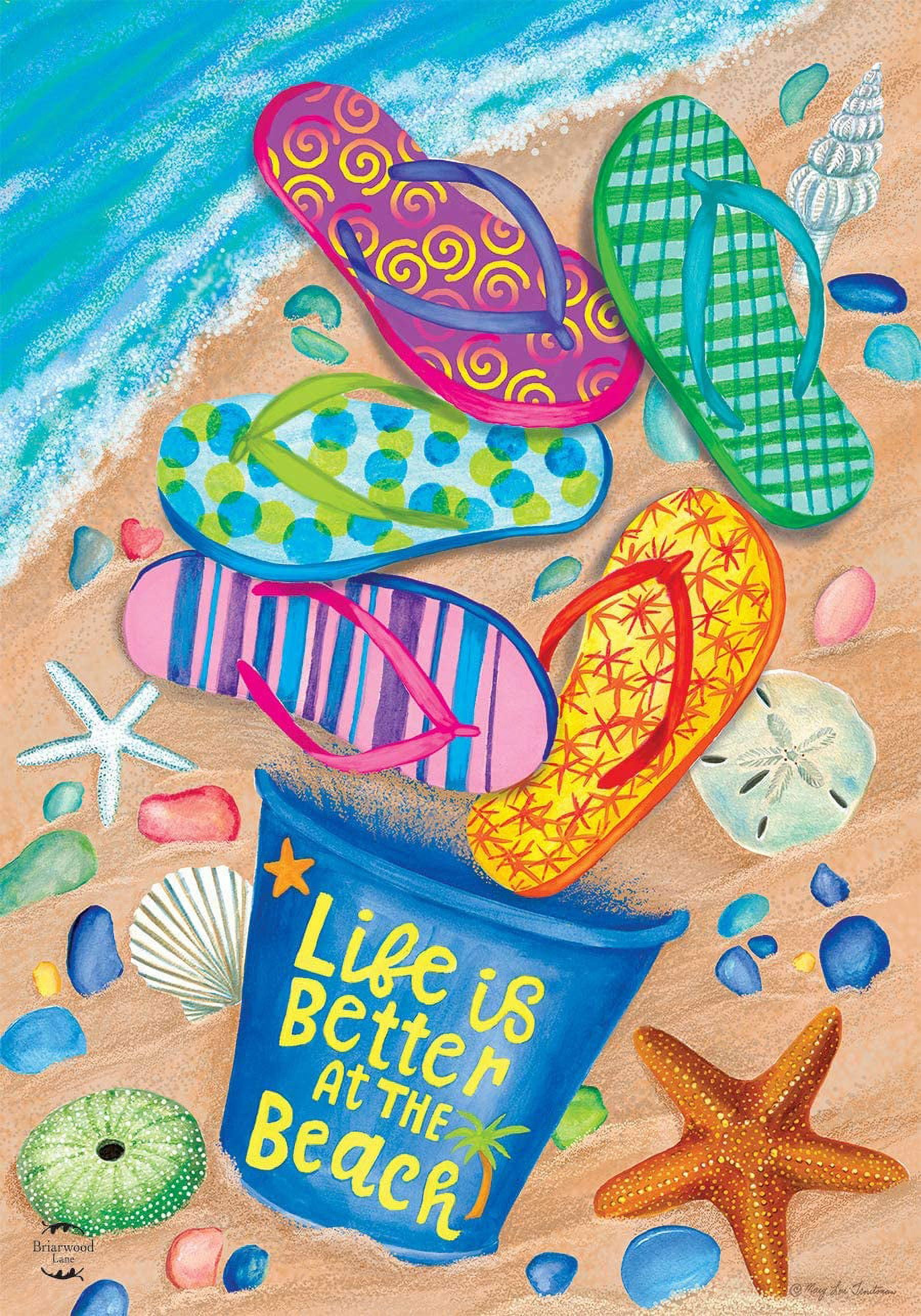 Better At The Beach Summer Garden Flag Flip Flops Nautical - Walmart.com