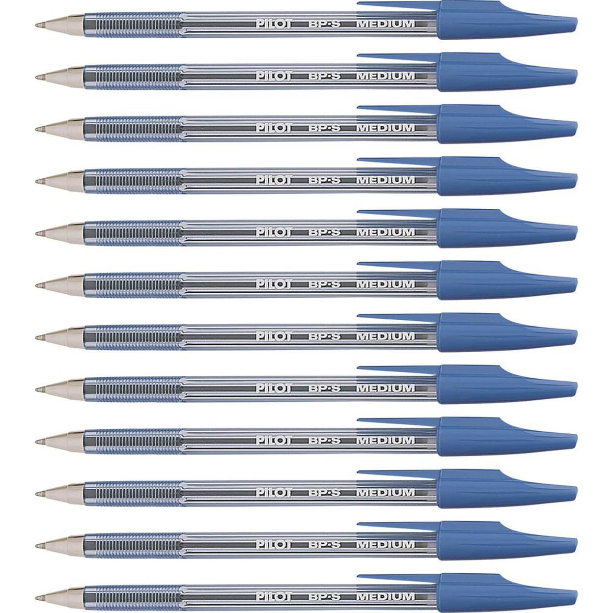 Pilot Better Ball Point Stick Pen, Medium, Blue Ink, Ribbed Grip ...