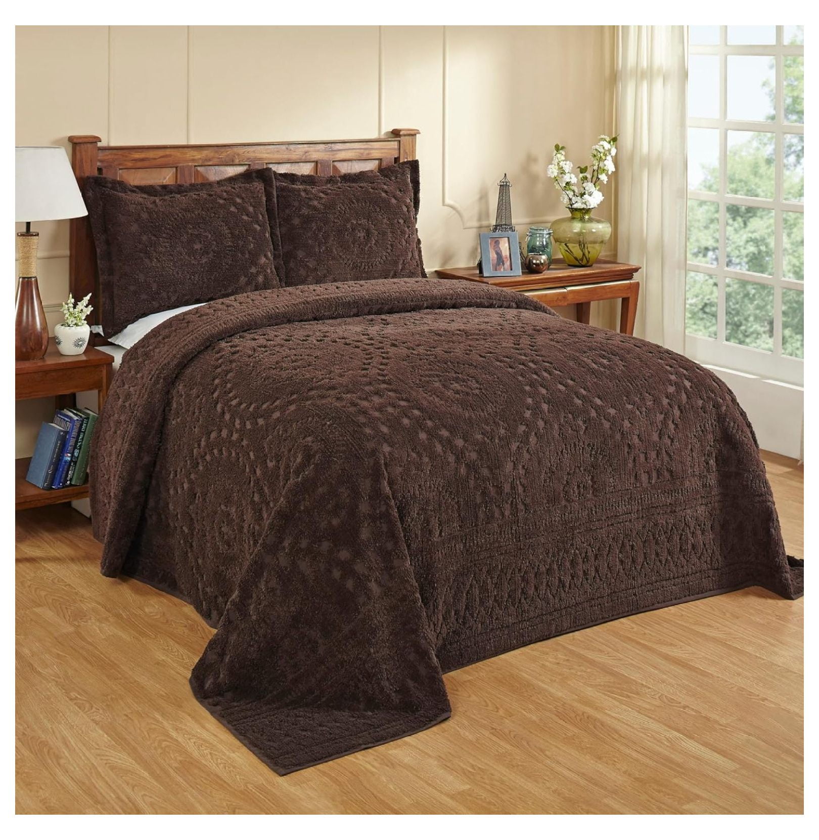 Better Bedspreads, Queen Size Bedspread 100% Cotton Chenille Coverlet Bed Spread, 102" x 110 ...