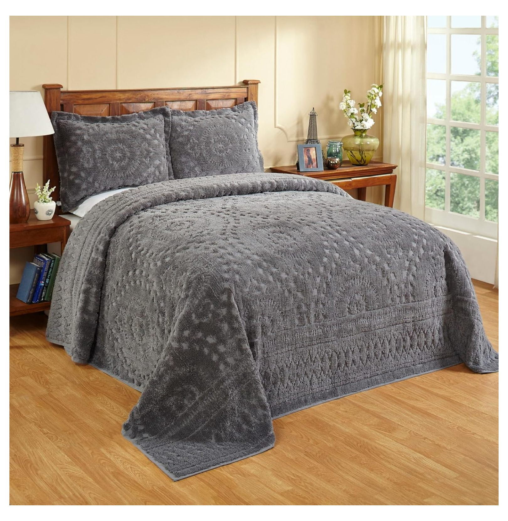 Better Bedspreads, Queen Size Bedspread 100% Cotton Chenille Coverlet Bed Spread, 102" x 110 ...