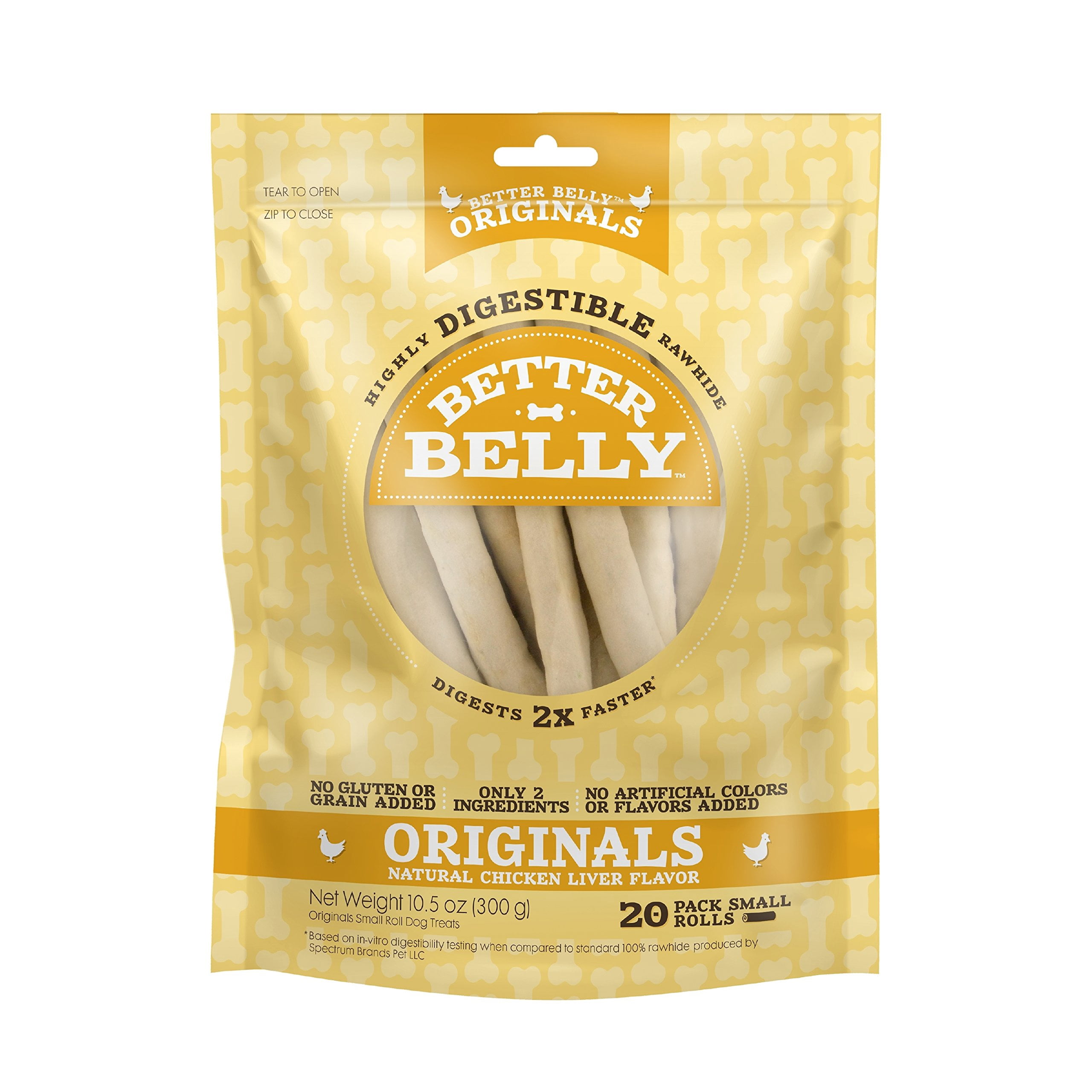 Better Belly Chicken Liver Small Rawhide Rolls, 20-Count E11 - Walmart.com