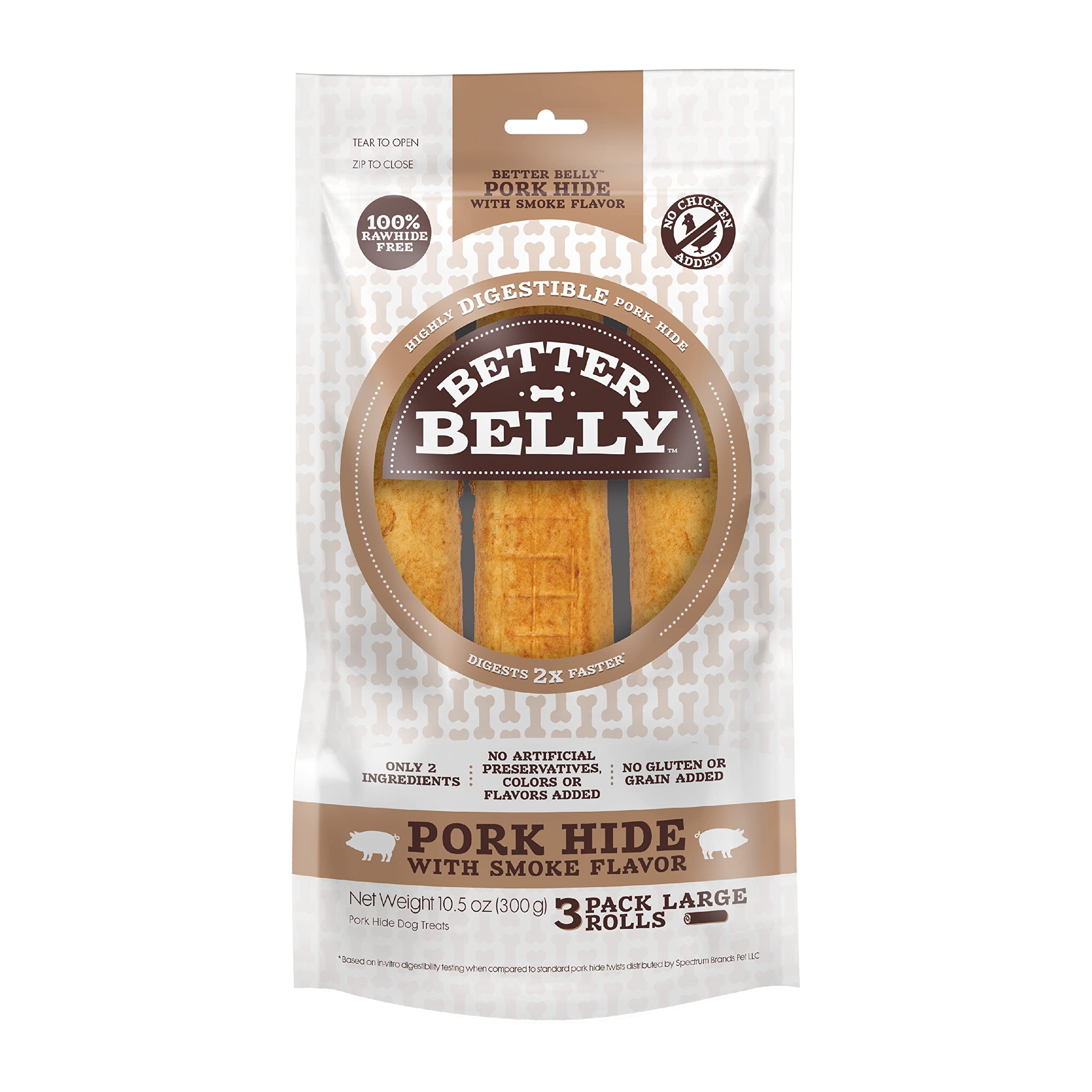 Better Belly Highly Digestible DMF15 Rawhide Large Roll ChewS - Walmart.com