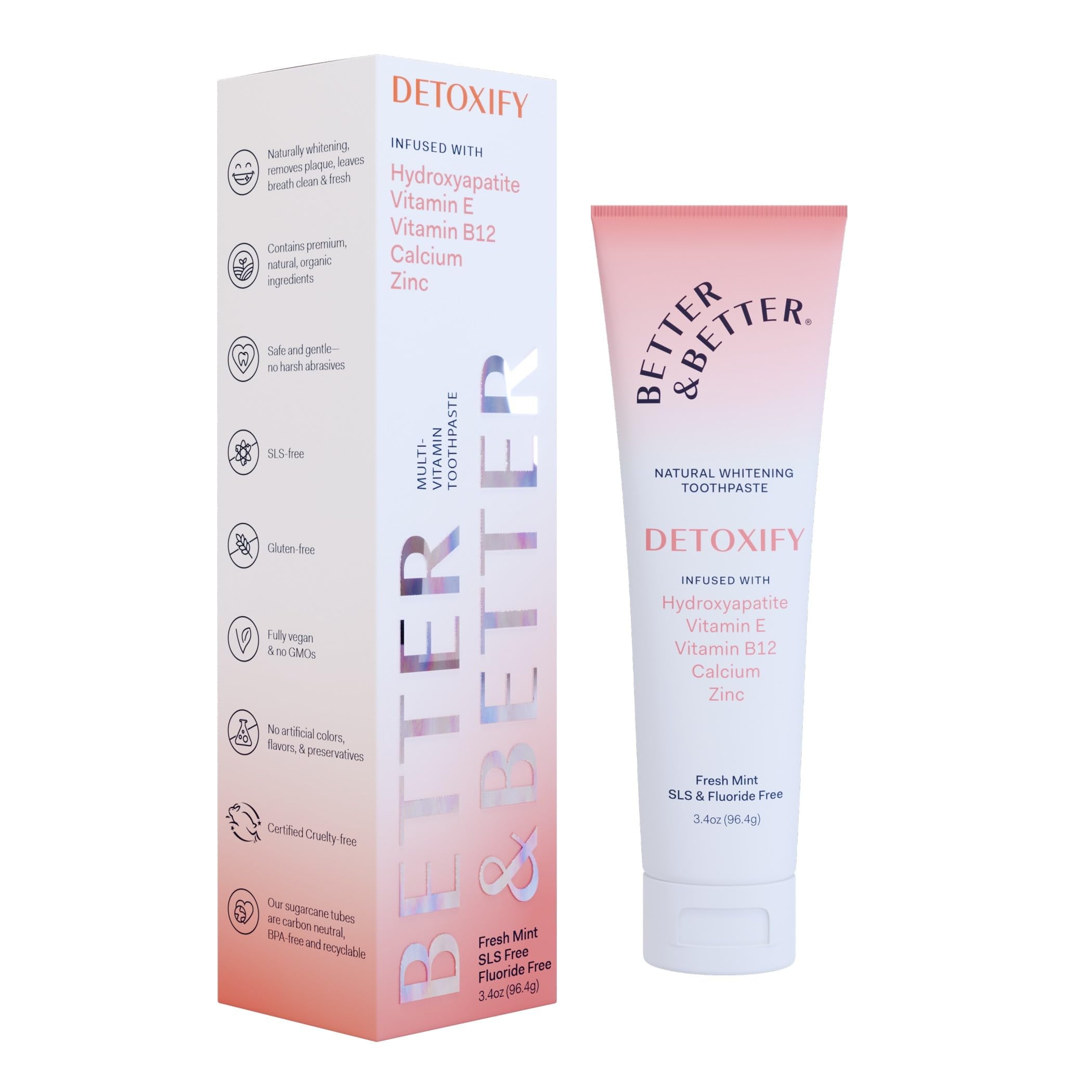 Better & Better Detoxify AIF9 Hydroxyapatite Toothpaste | Whitening ...