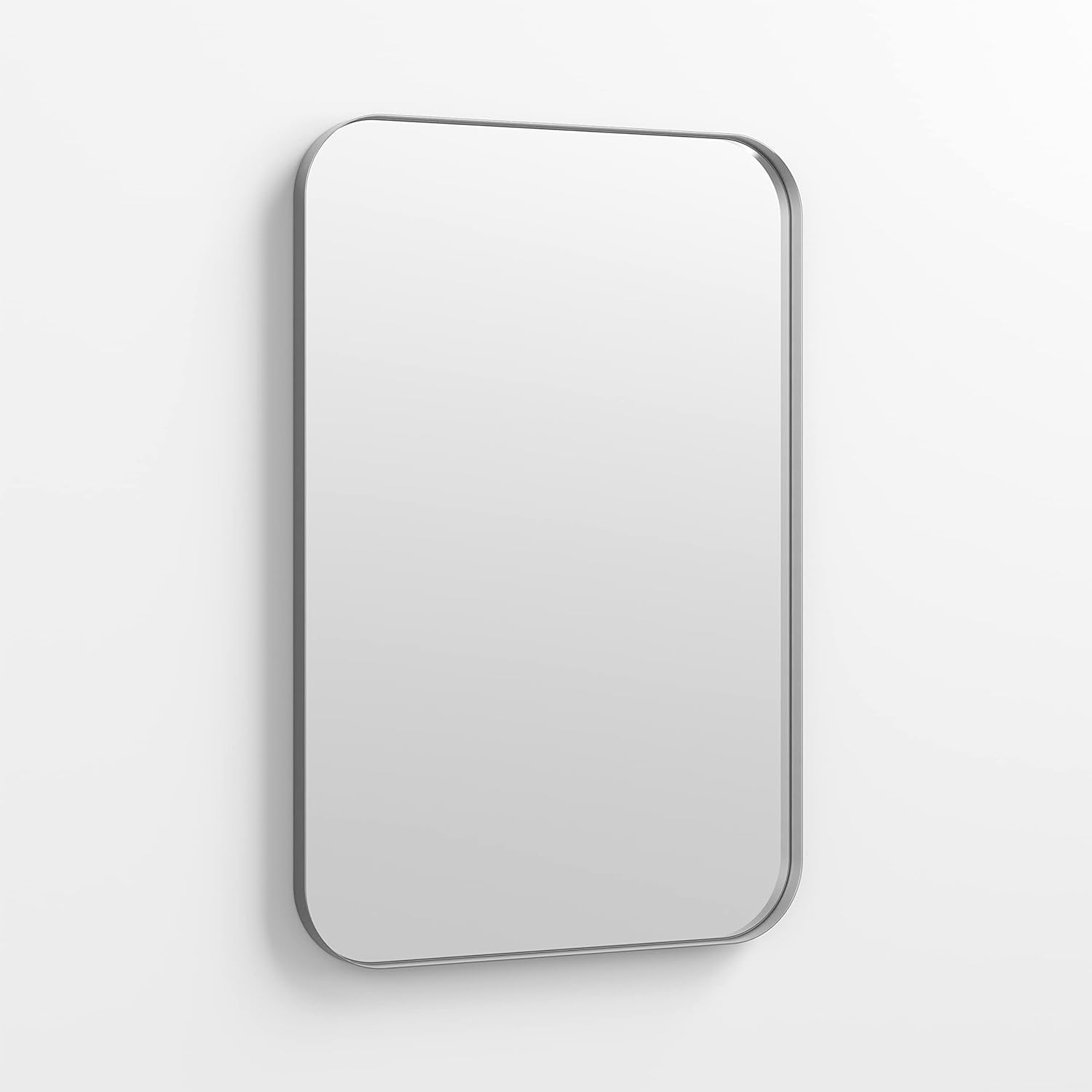 Better Bevel 20" x 30" Silver Metal Framed Mirror | Rectangle Bathroom ...