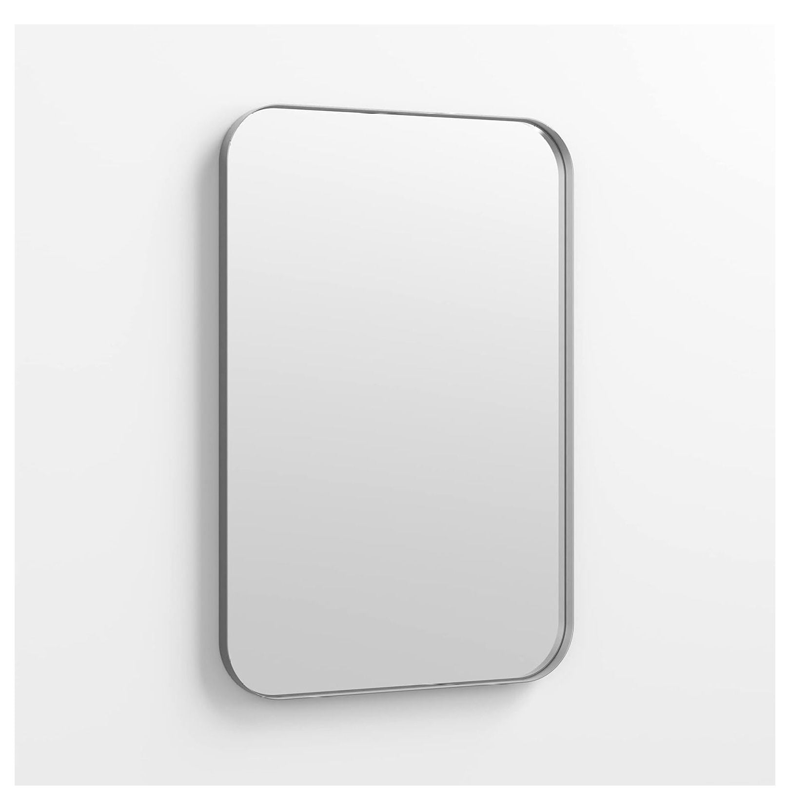 Better Bevel 20" x 30" Silver Metal Framed Mirror | Rectangle Bathroom ...