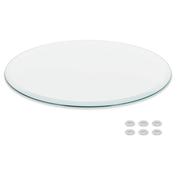 Better Bevel 24" Inch Round Glass Table Top | Tempered Glass Protector ...