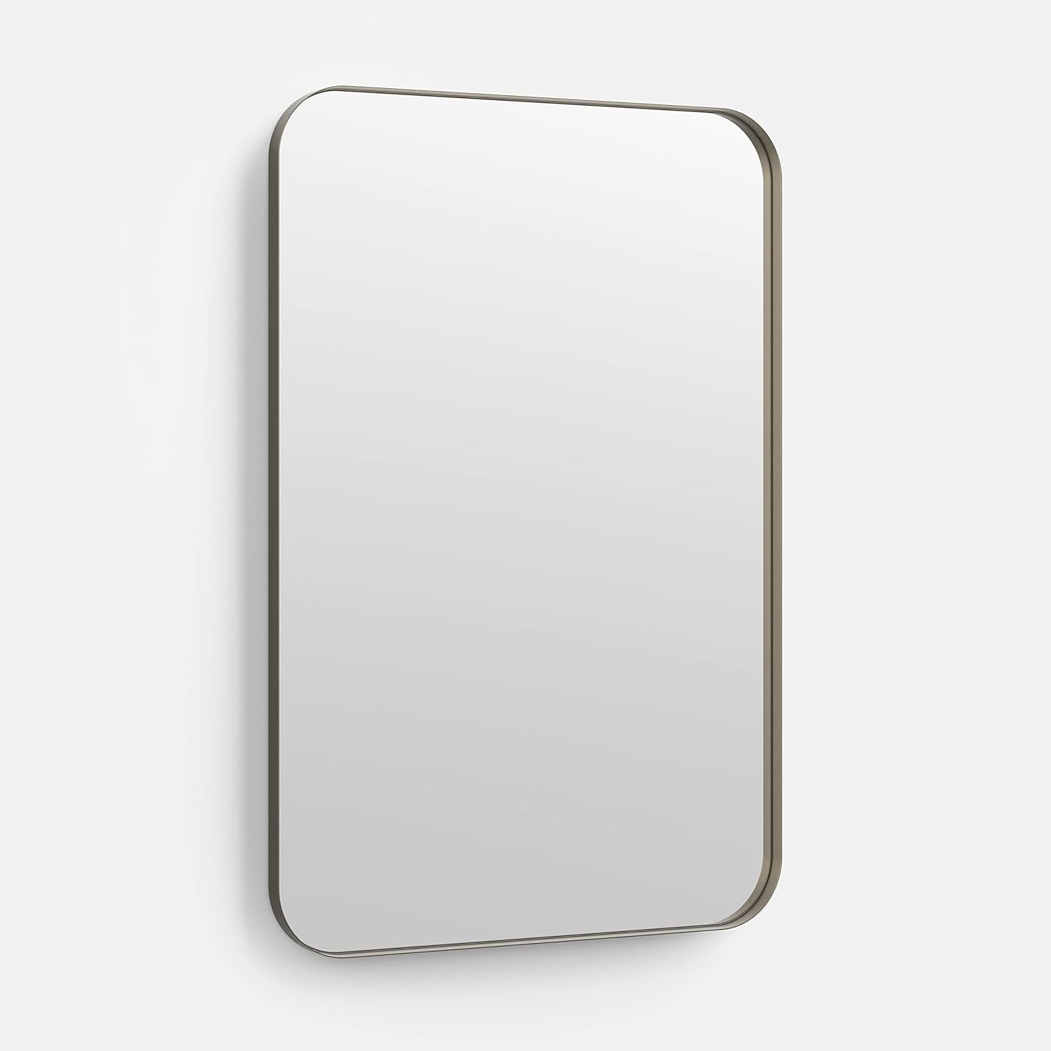 Better Bevel 24" x 36" Nickel Metal Framed Mirror | Rectangle Bathroom ...
