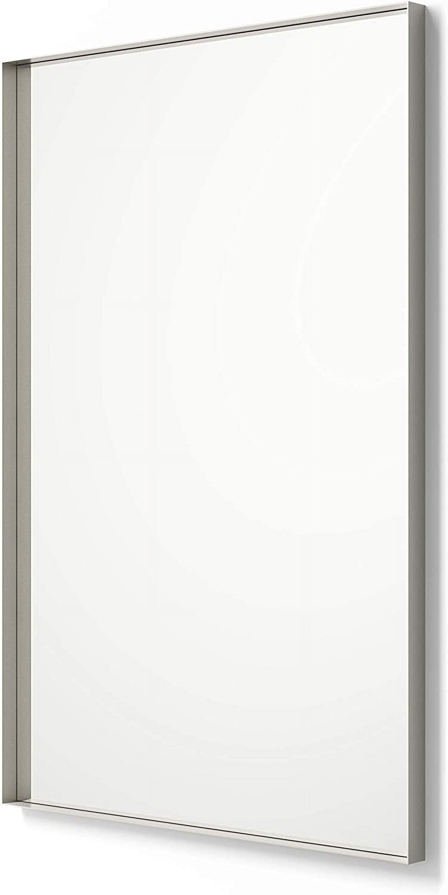 Better Bevel 24" x 36" Nickel Metal Framed Mirror | Rectangle Bathroom ...