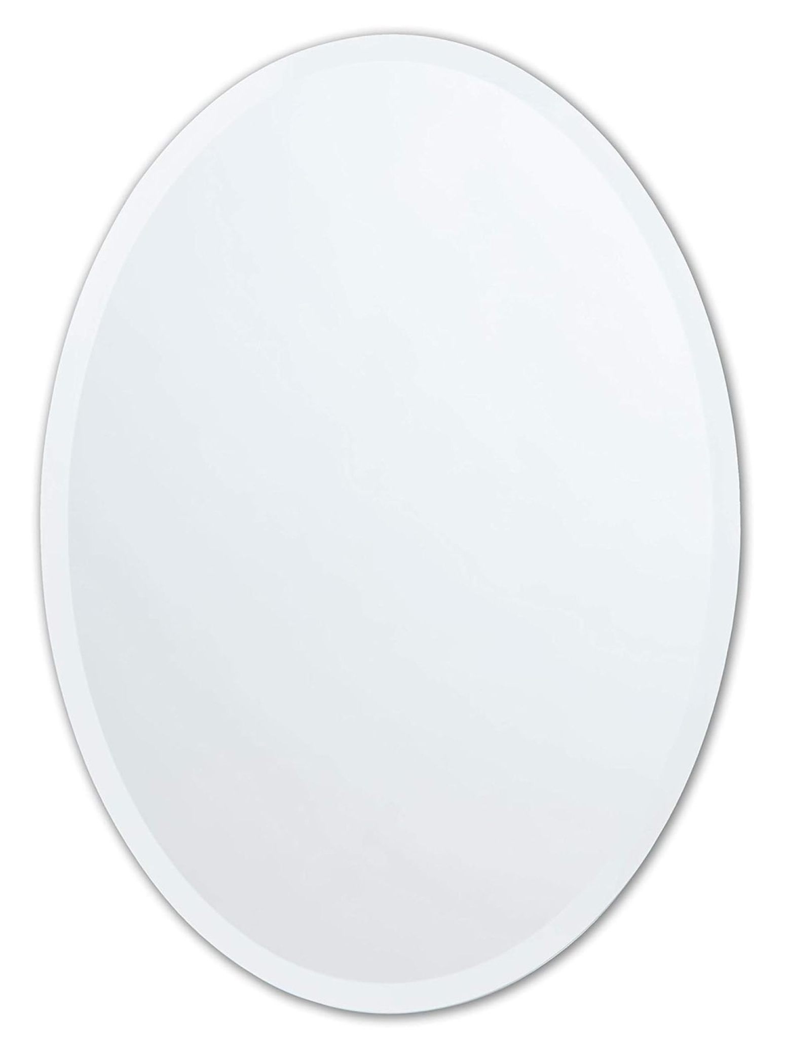 Better Bevel Frameless Oval Mirror, 20" x 27" Bathroom Wall Mirror w ...
