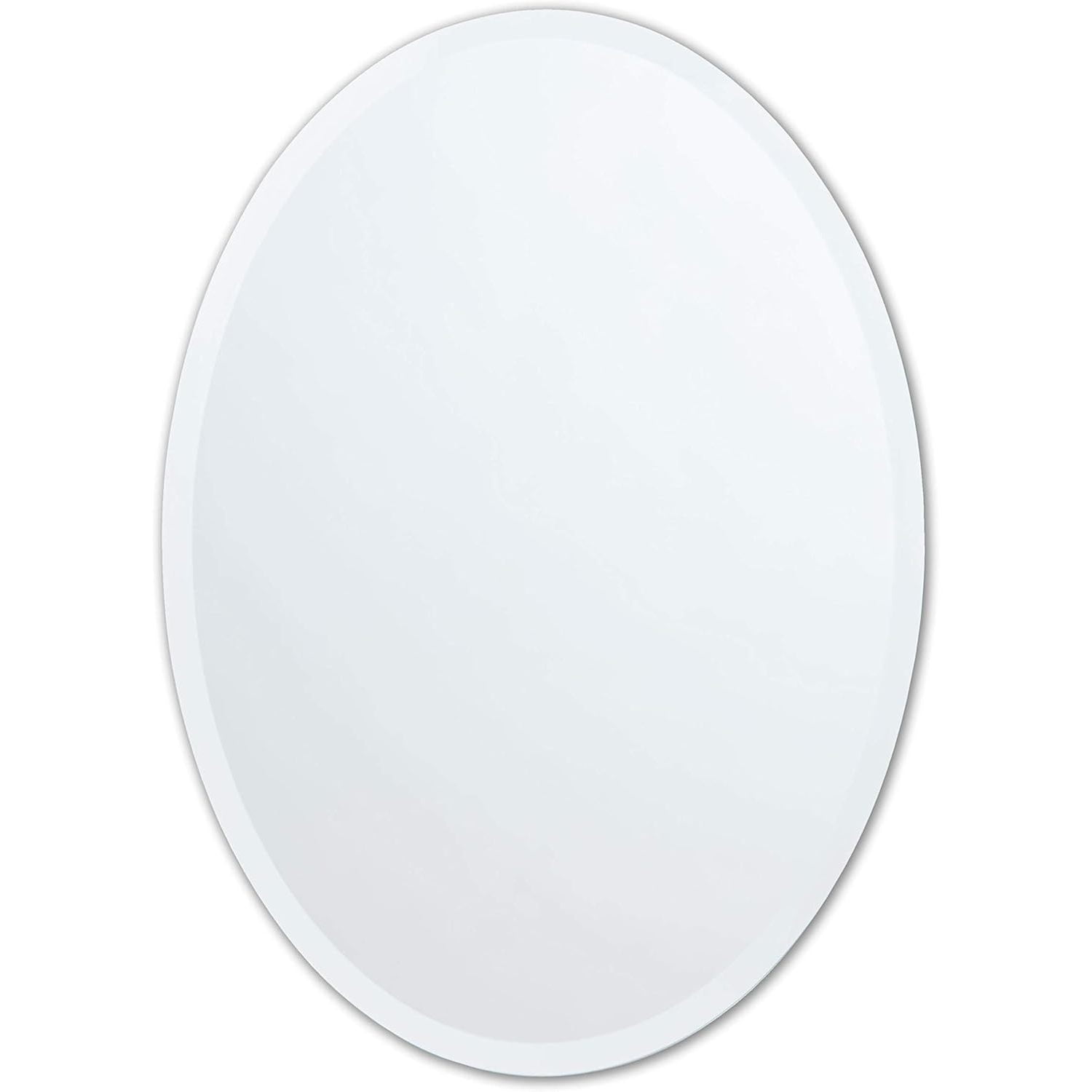 Better Bevel Frameless Oval Mirror, 20" x 27" Bathroom Wall Mirror w ...