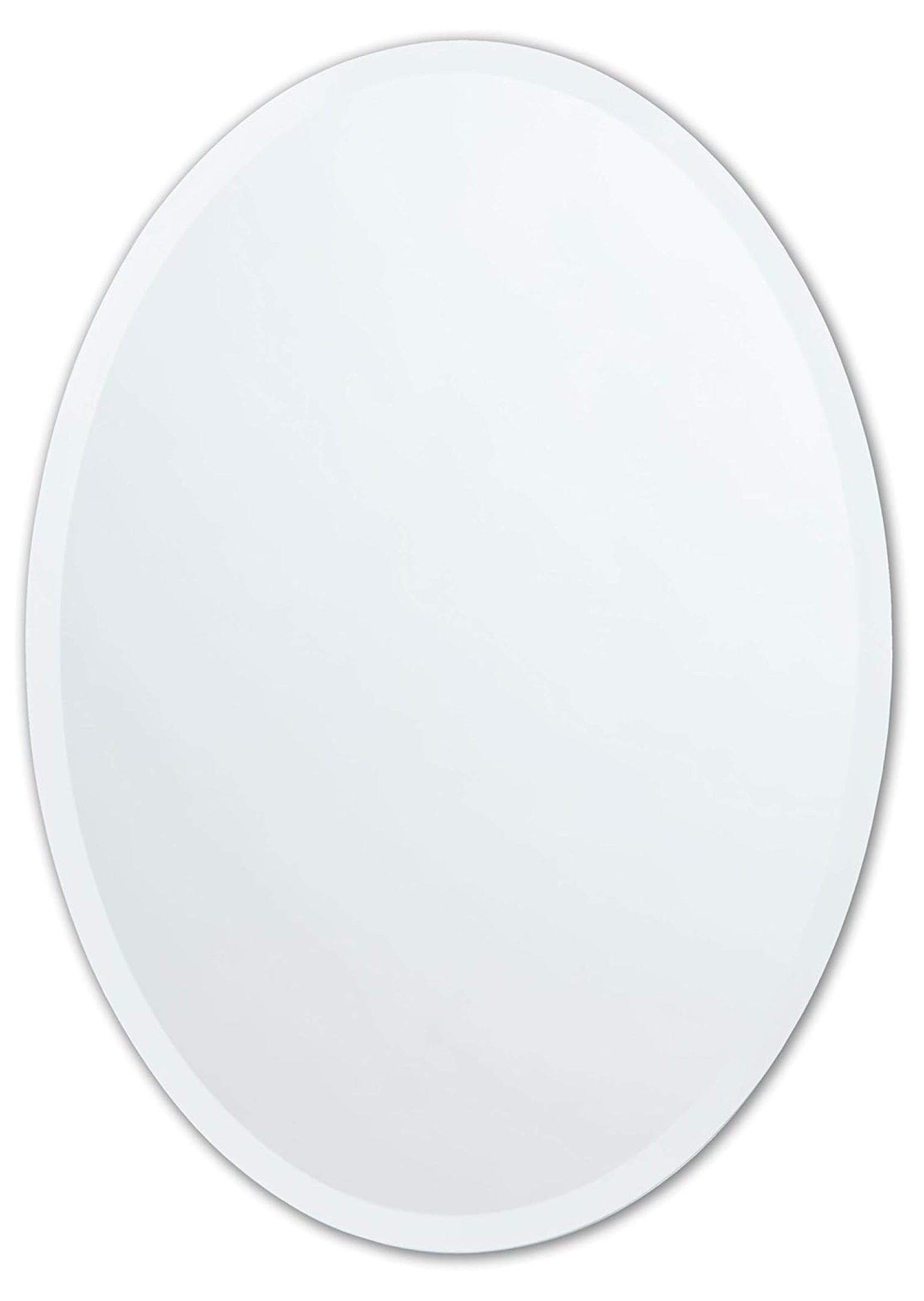 Better Bevel Frameless Oval Mirror, 20" x 27" Bathroom Wall Mirror w ...
