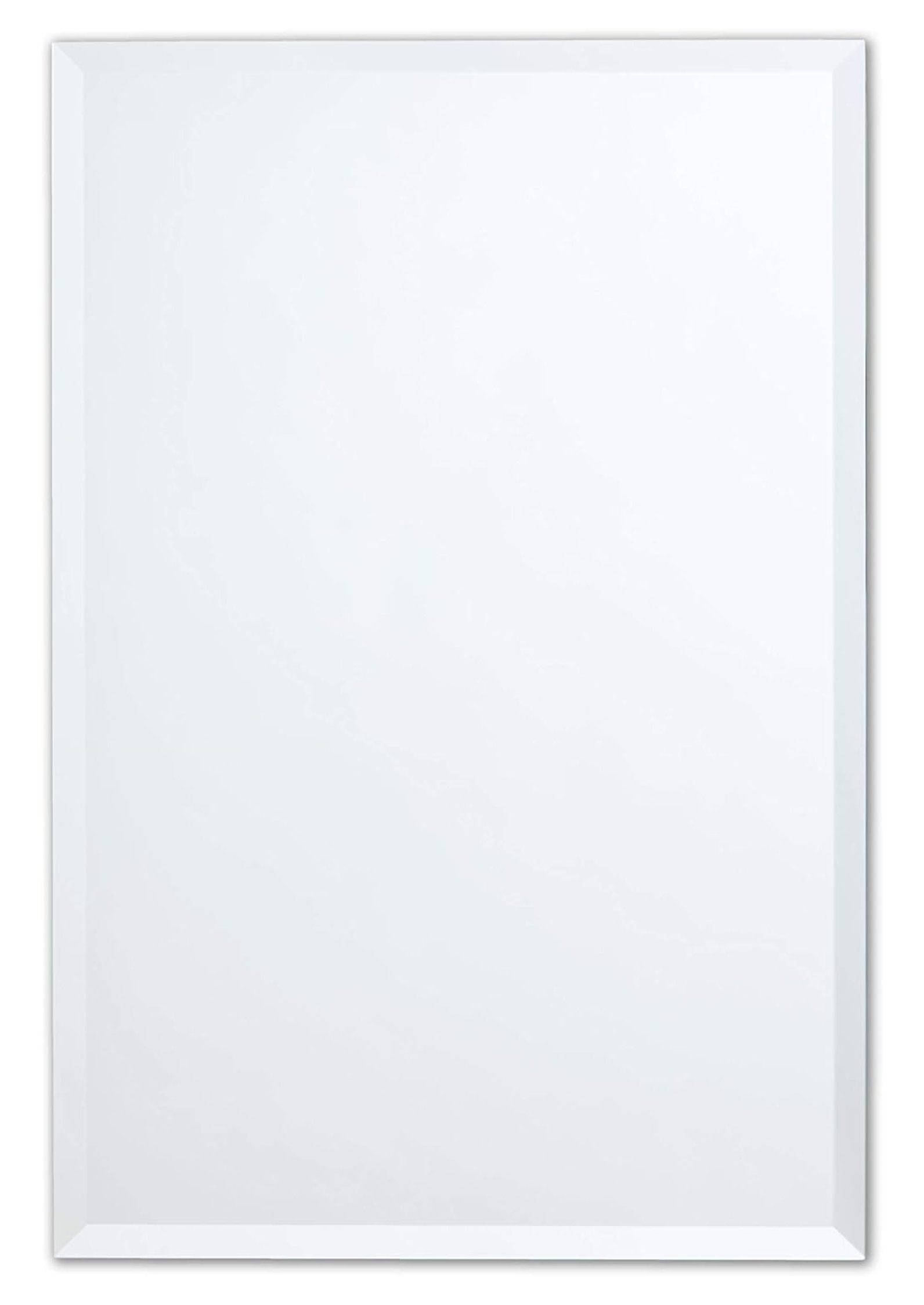 Better Bevel Frameless Rectangle Mirror, 16-in x 24-in Bathroom Wall ...