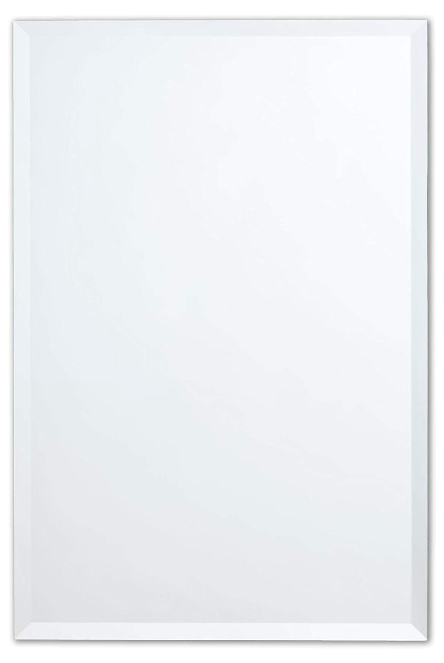 Better Bevel Frameless Rectangle Mirror, 18-in x 40-in Bathroom Wall ...