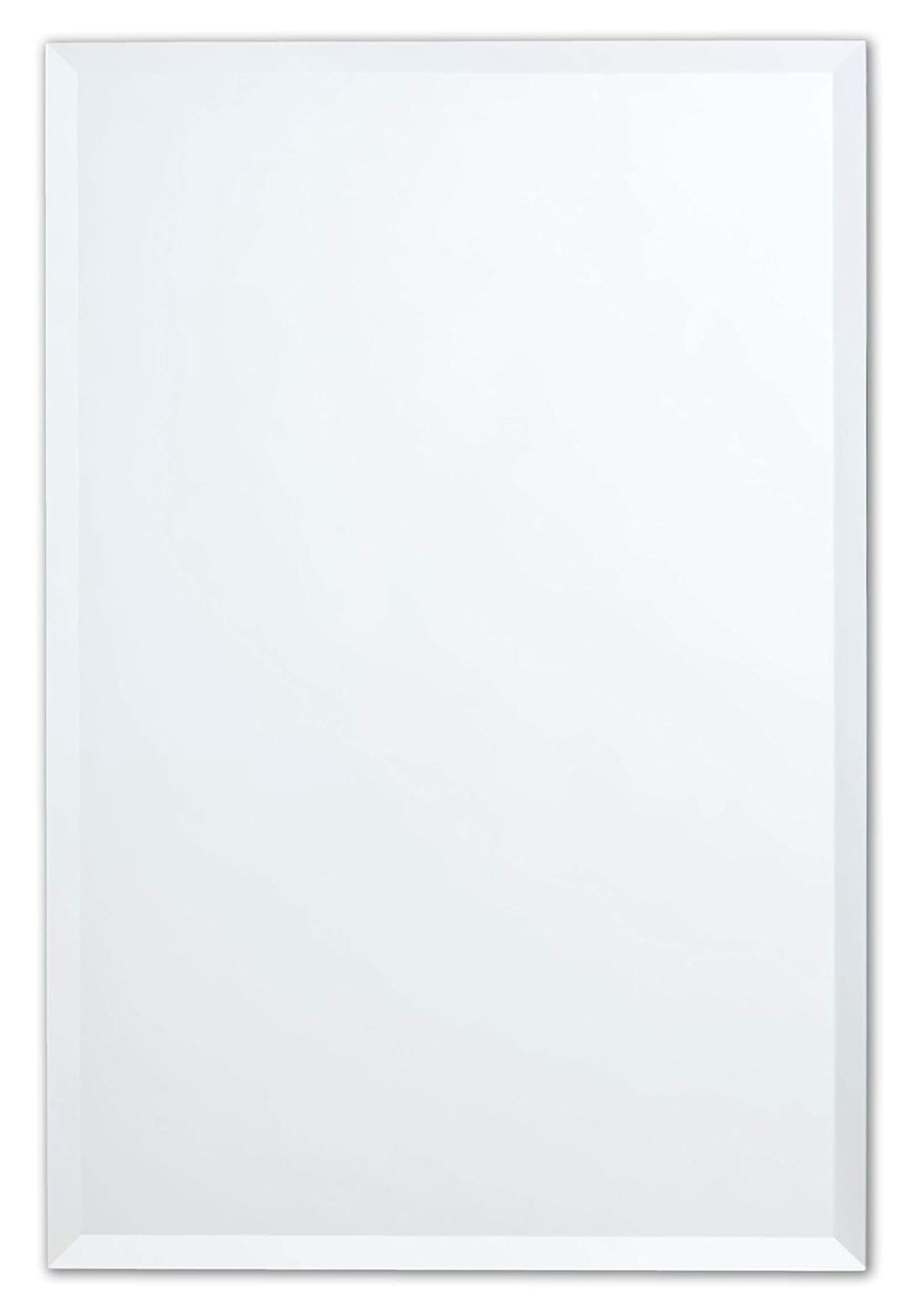 Better Bevel Frameless Rectangle Mirror, 18-in x 40-in Bathroom Wall ...