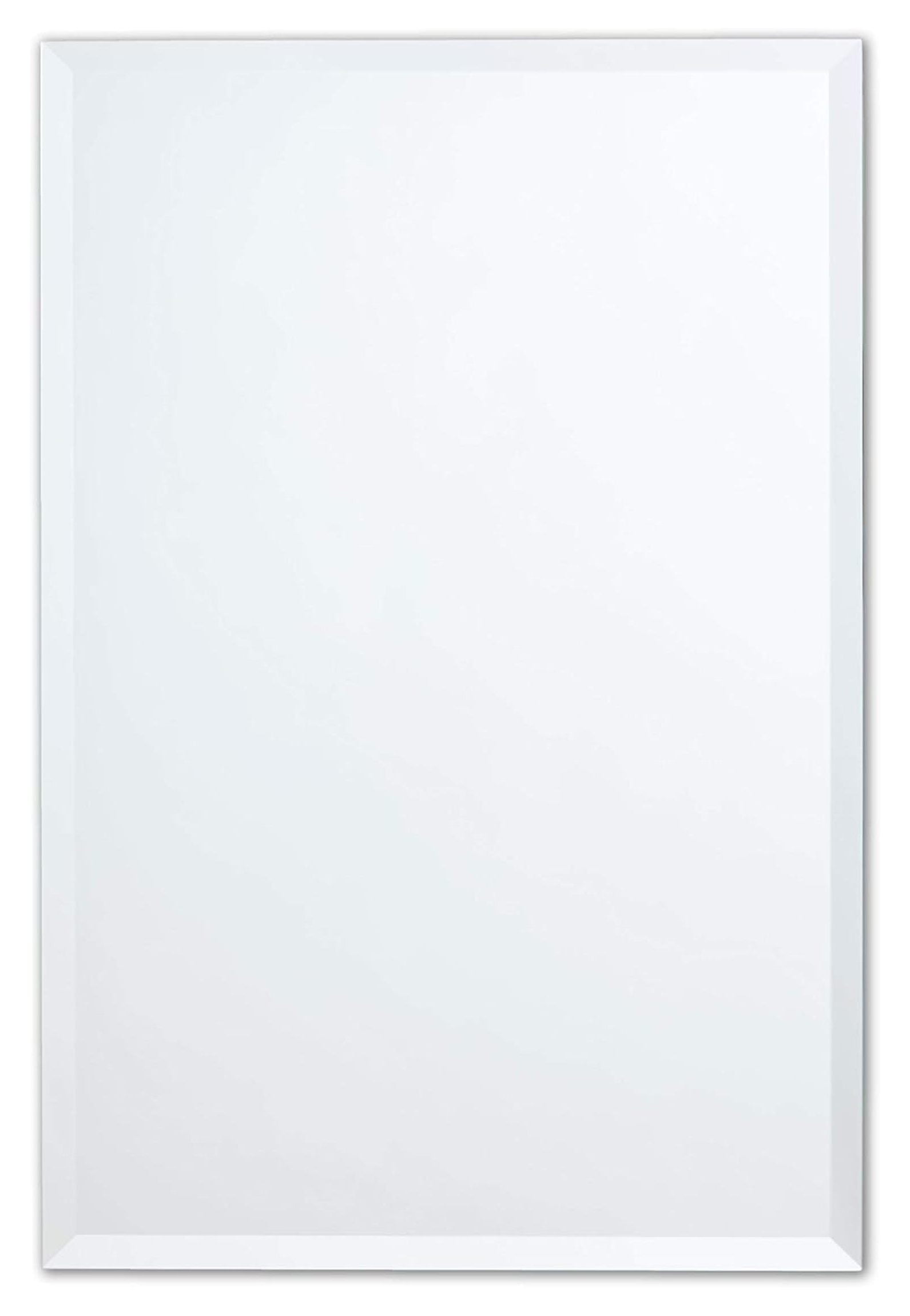 Better Bevel Frameless Rectangle Mirror | 18" x 40" Bathroom Wall ...