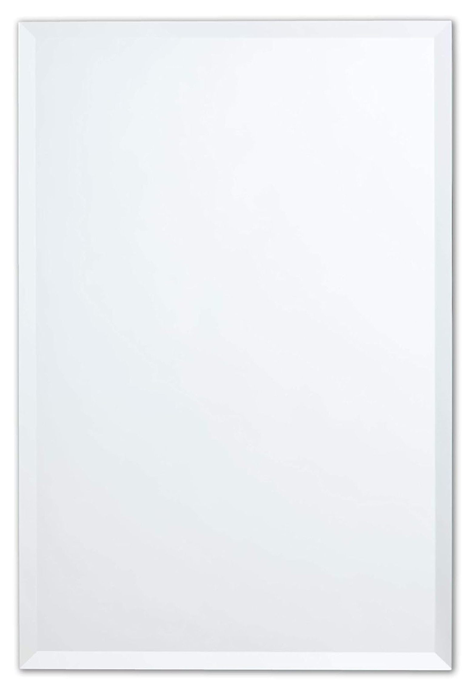 Better Bevel Frameless Rectangle Mirror, 20" x 28" Bathroom Wall Mirror ...